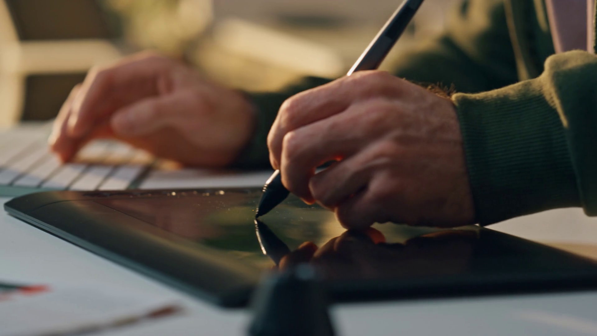 Closeup Creator Hand Drawing Tablet At Stock Footage SBV-348429051 ...