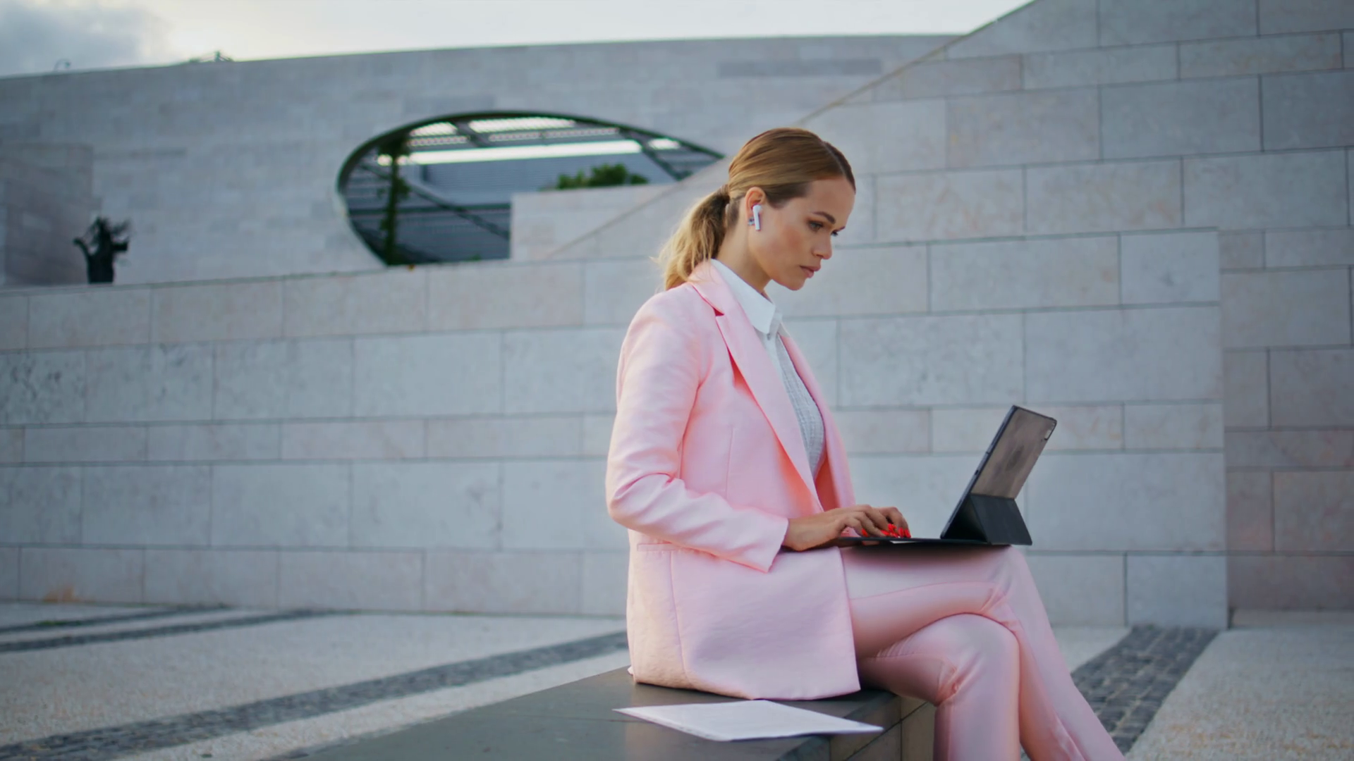 Beautiful Woman Freelancer Writing Email On Stock Footage SBV-348670282 ...