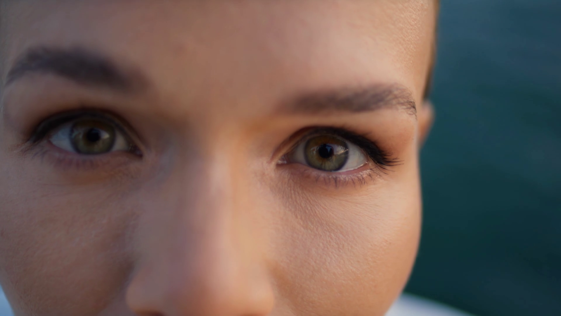 Closeup Focused Woman Gaze Staring In Camera Stock Footage SBV ...