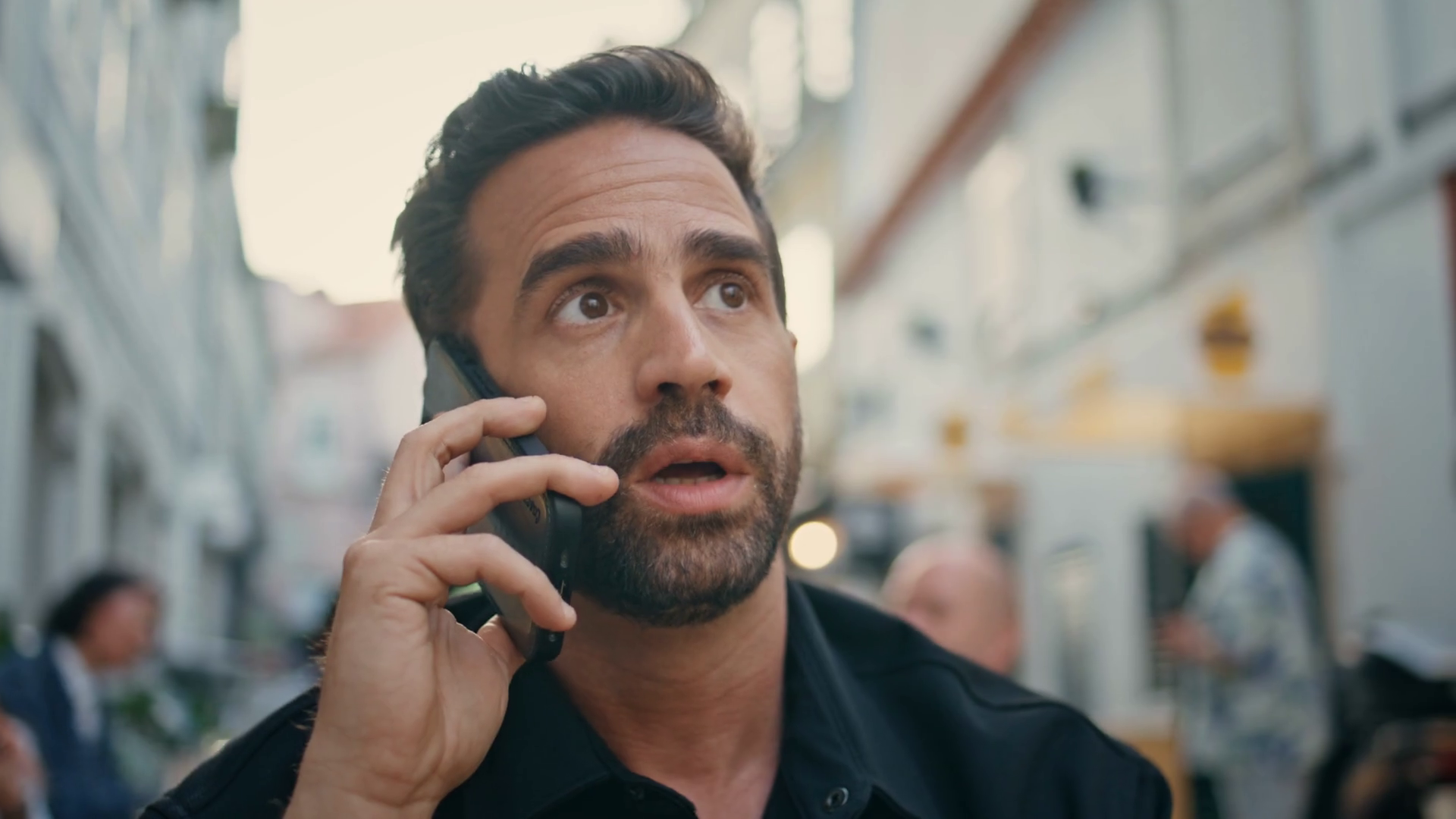 Serious Man Talking Cell Discussing News At Stock Footage Sbv 348710262