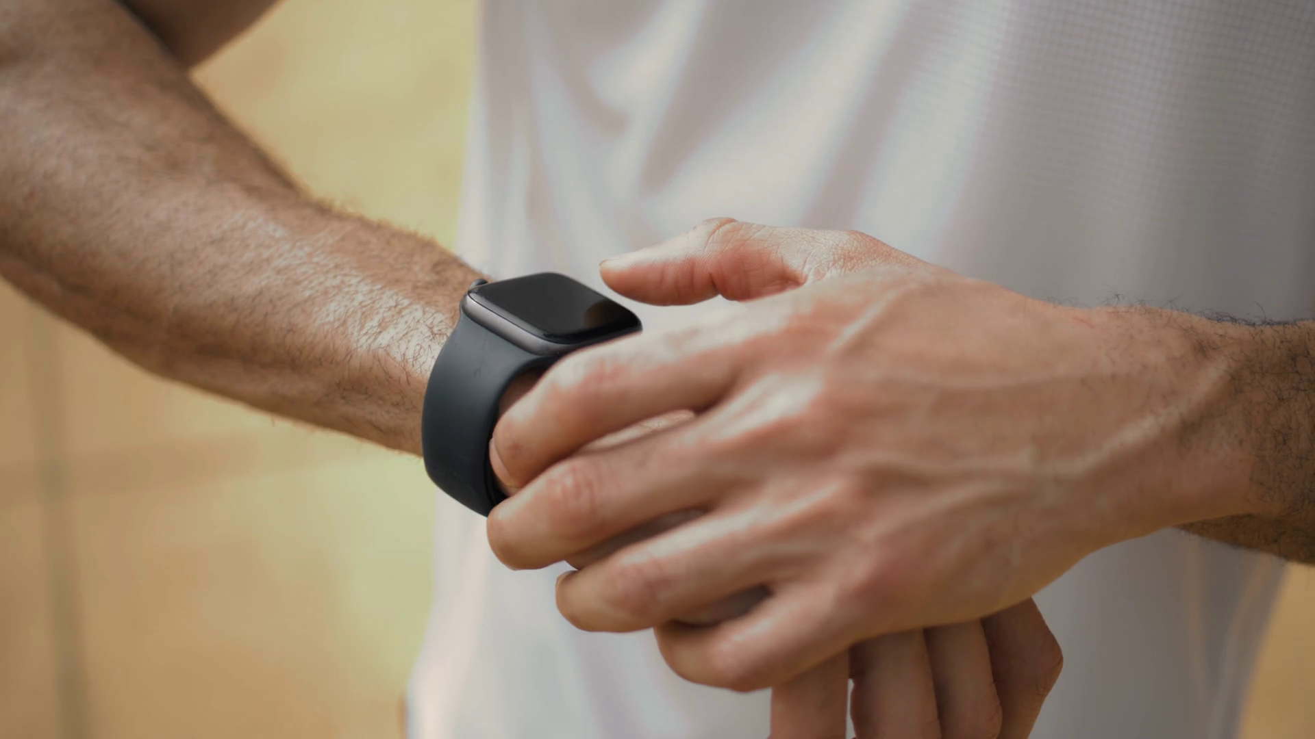 Hands Touching Smart Watch Close Up Athlete Stock Footage SBV-348715042 ...