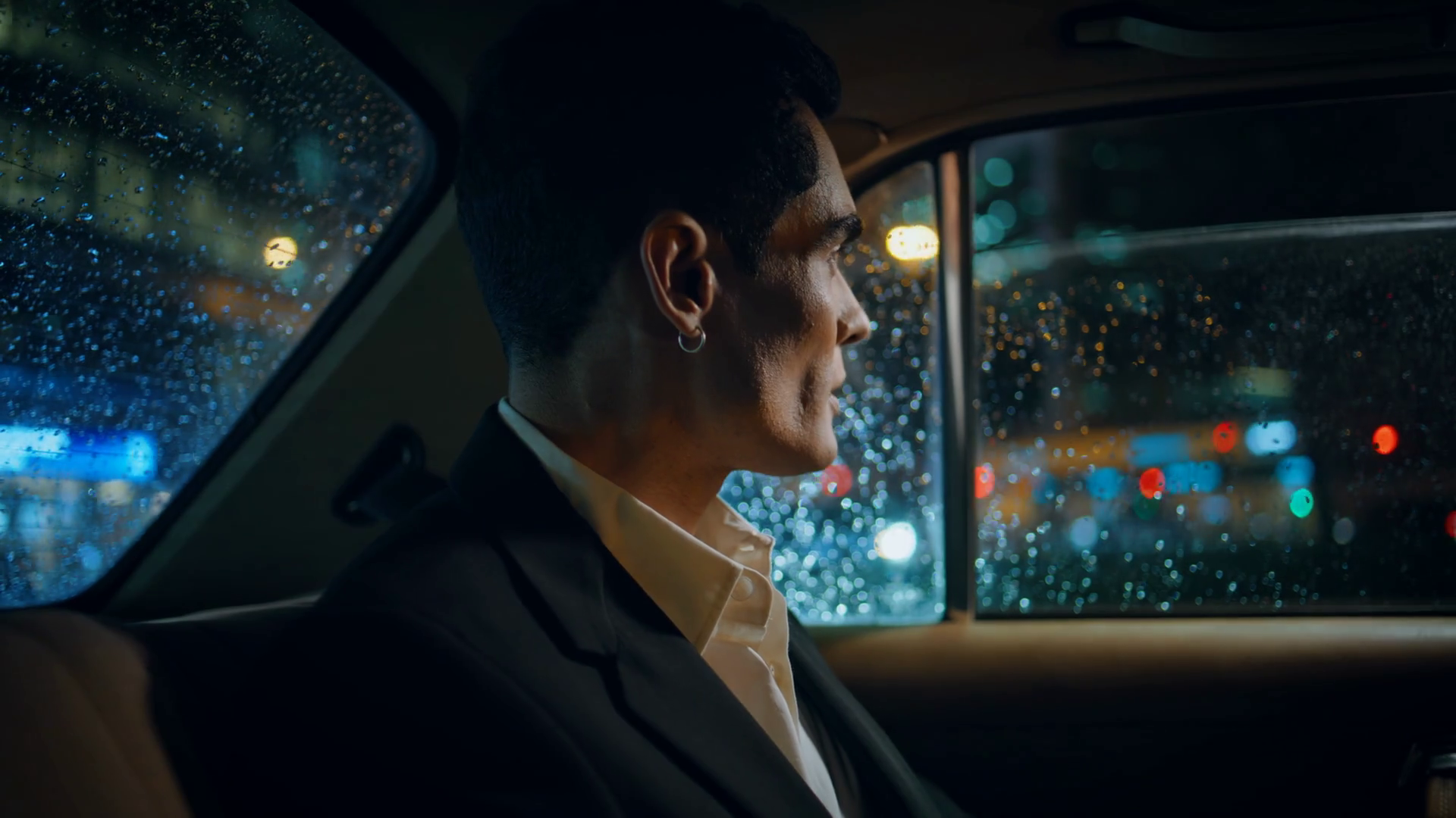 Serious Man Staring Car Window At Night Stock Footage SBV-348720316 ...