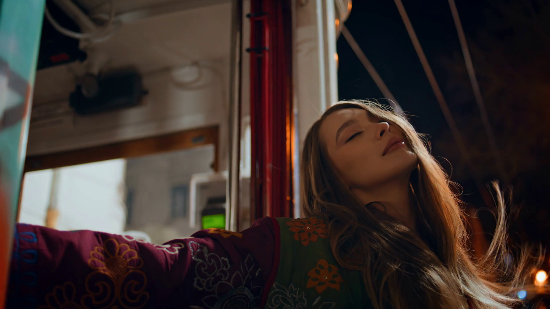 Calm Girl Posing At Night On Illuminated Stock Footage SBV-348737541 ...