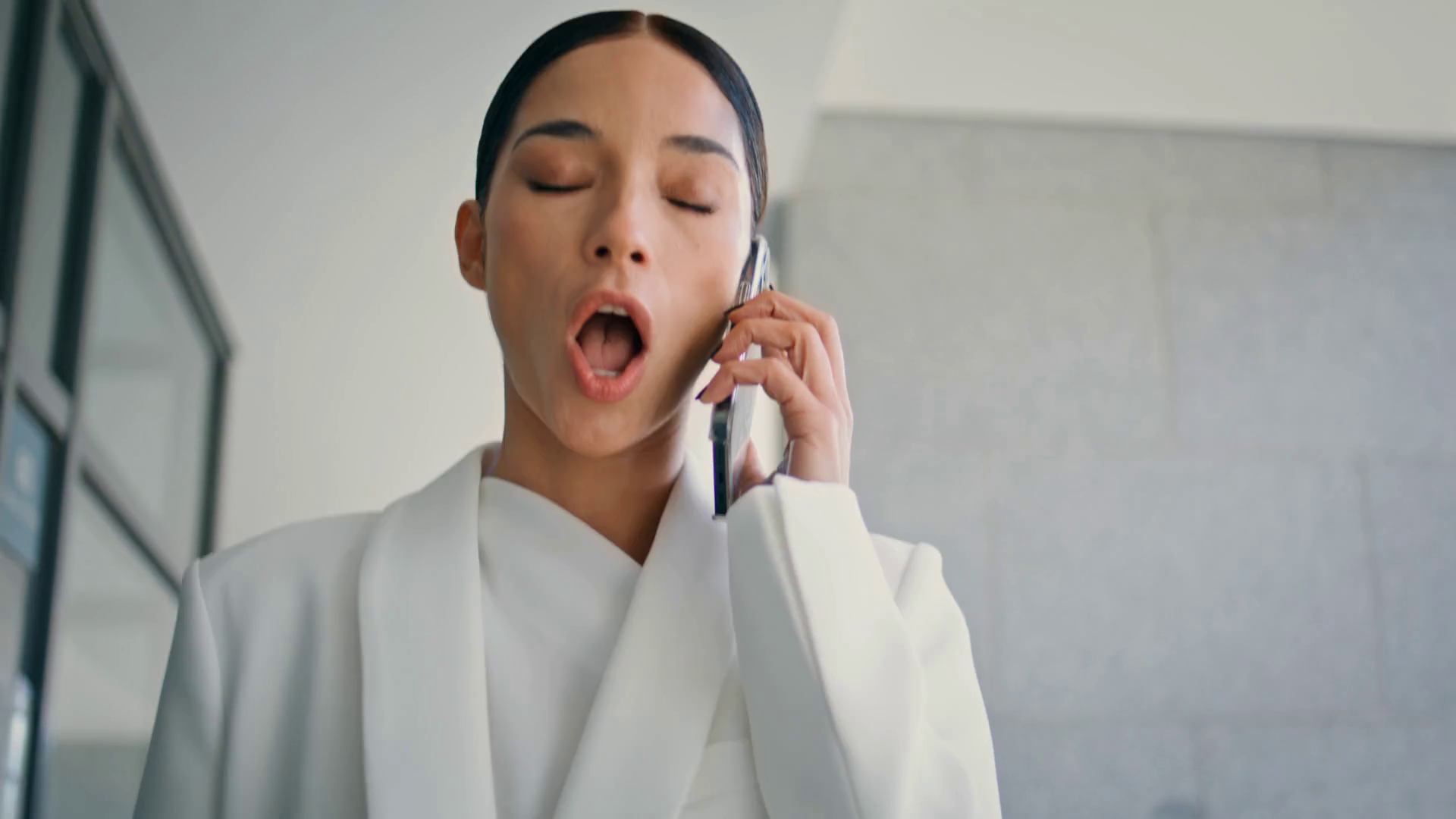 Serious Lady Director Talking Smartphone Stock Footage SBV-348744479 - Storyblocks