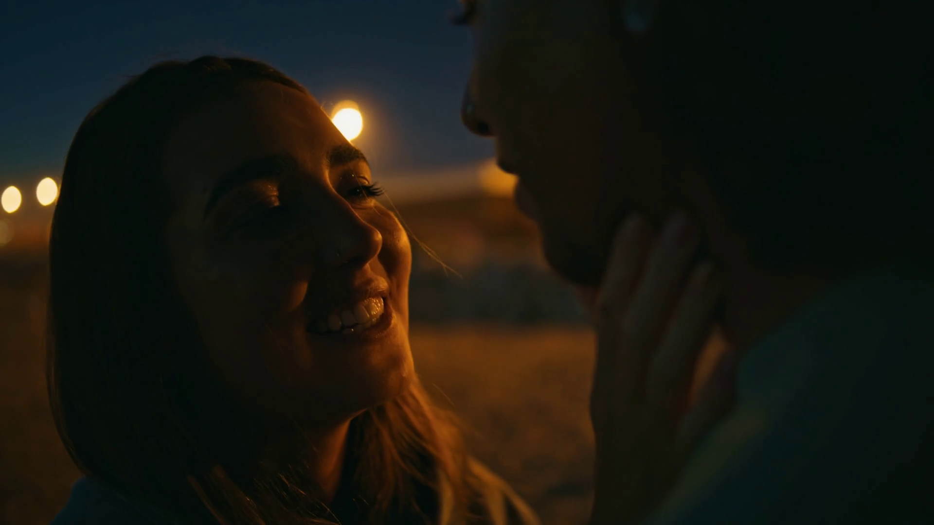 Happy Woman Face Looking Boyfriend At Night Stock Footage SBV-348838697 ...