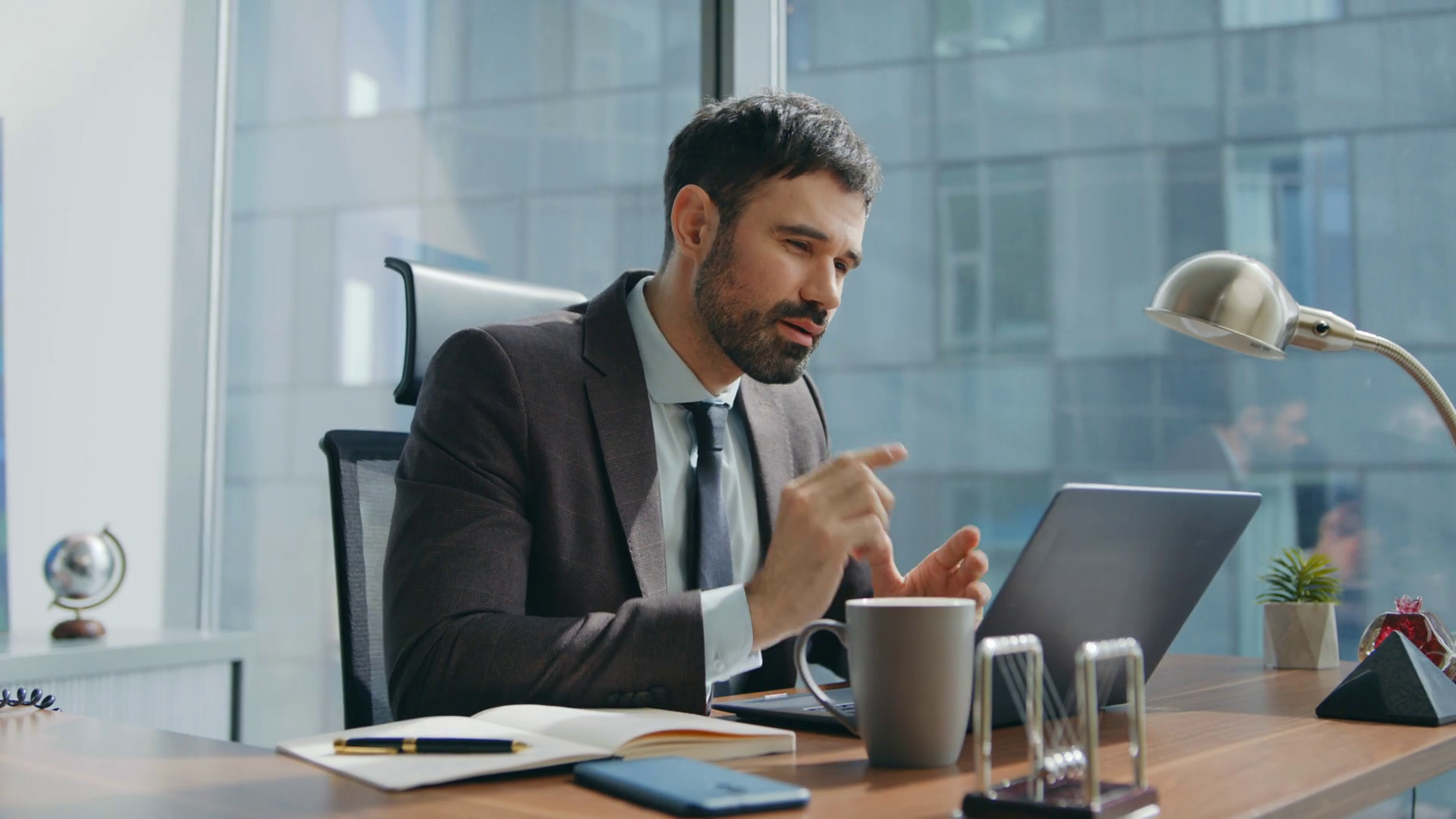 Hr Talking At Online Interview Sitting Stock Footage SBV-348761144 ...