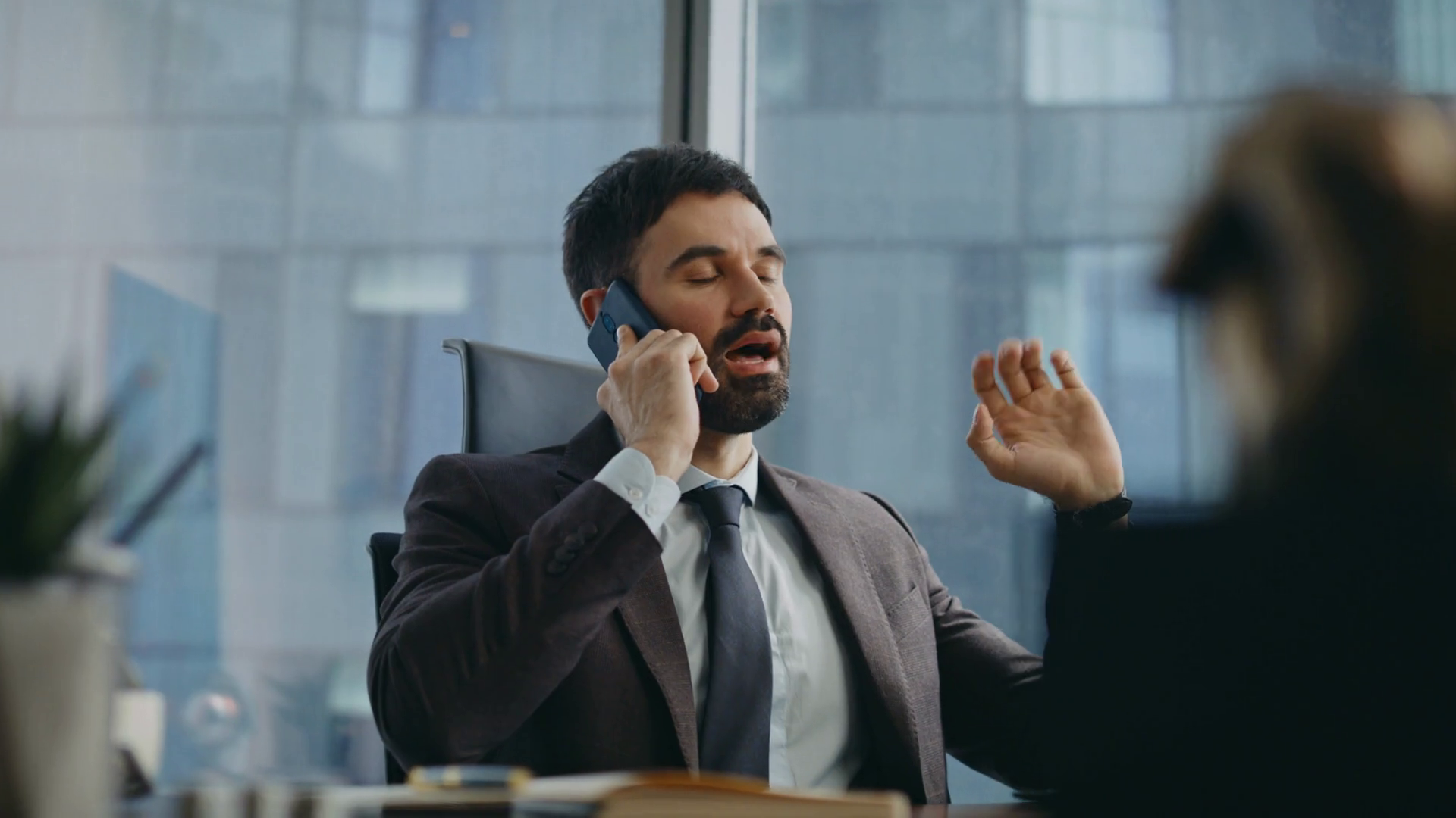 Rich Business Owner Calling Phone Rejoicing Stock Footage SBV-348761200 - Storyblocks