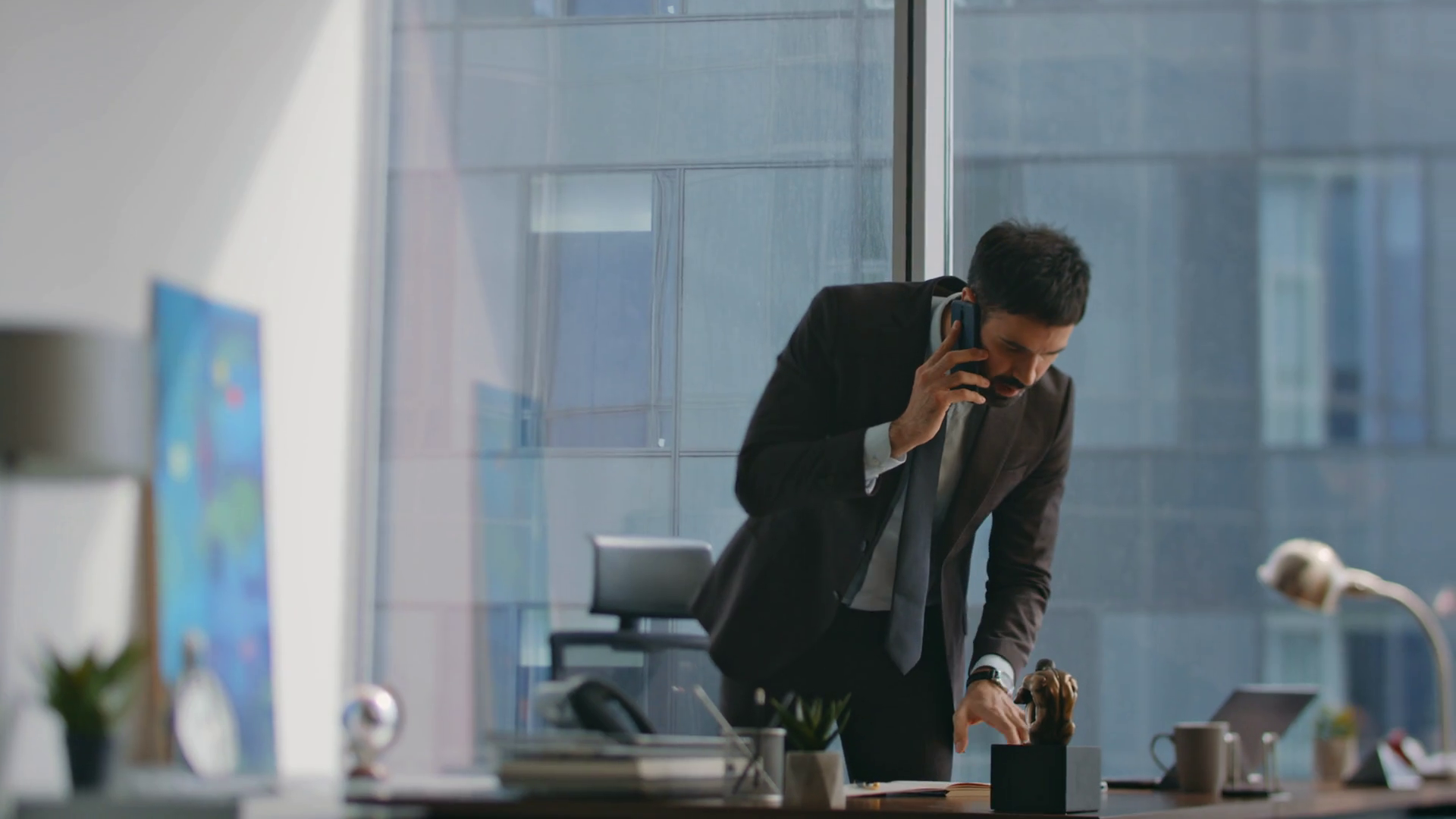 Busy Lawyer Talking Smartphone Standing At Stock Footage SBV-348796349 ...