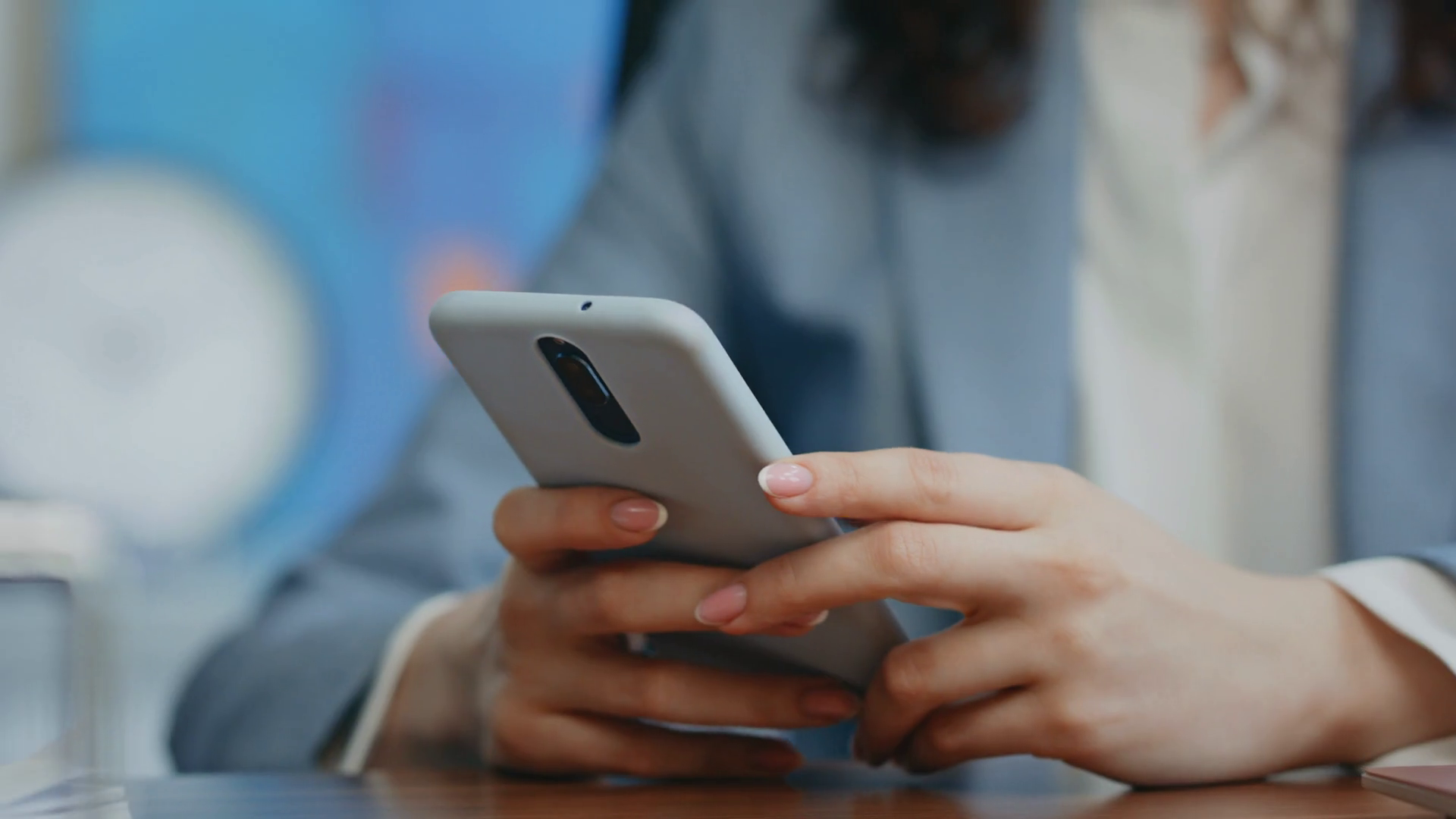 Woman Hands Scrolling Mobile Phone Sitting Stock Footage SBV-348761239 - Storyblocks