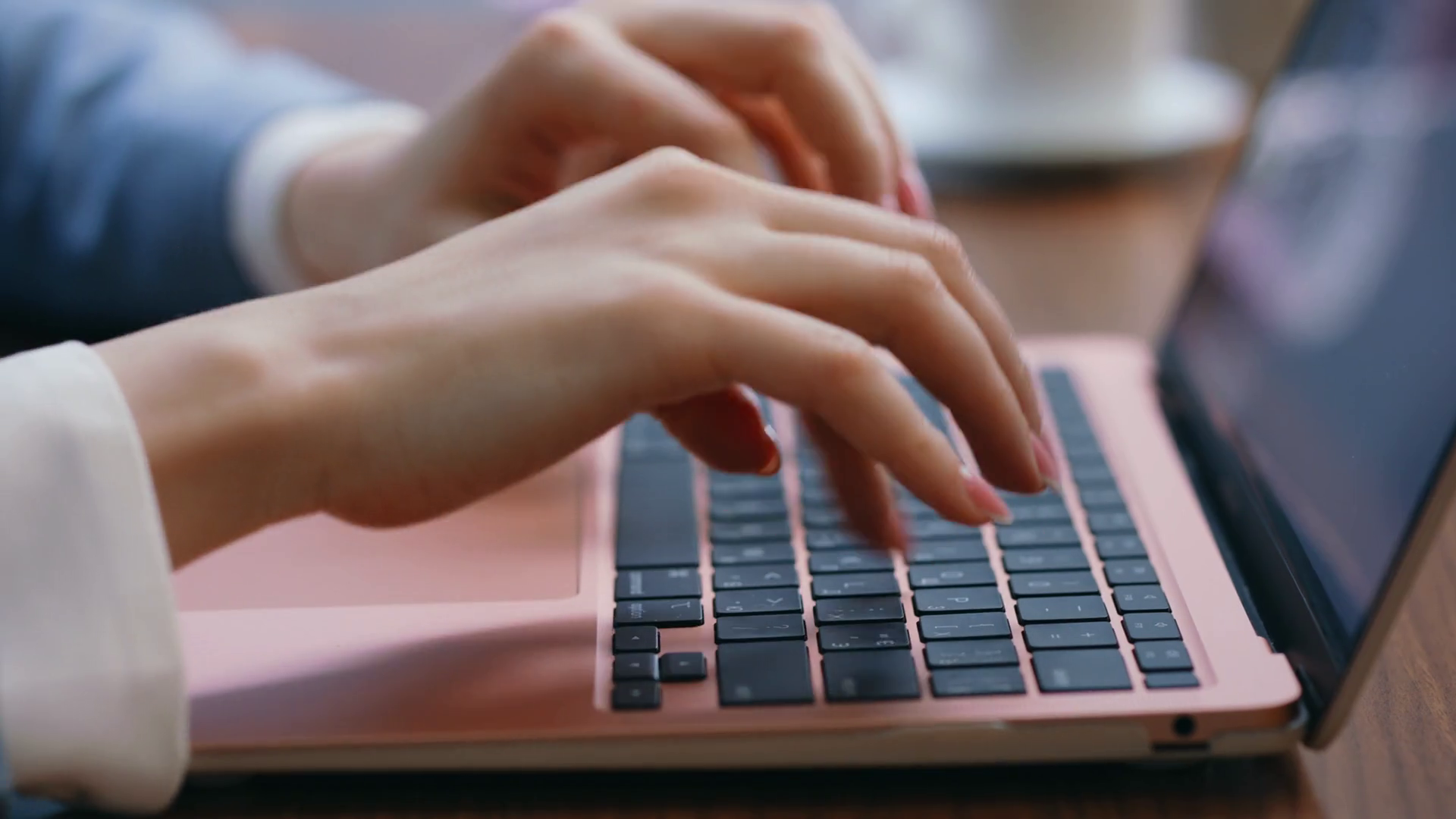 Businesswoman Hands Pressing Laptop Keyboard Stock Footage SBV ...