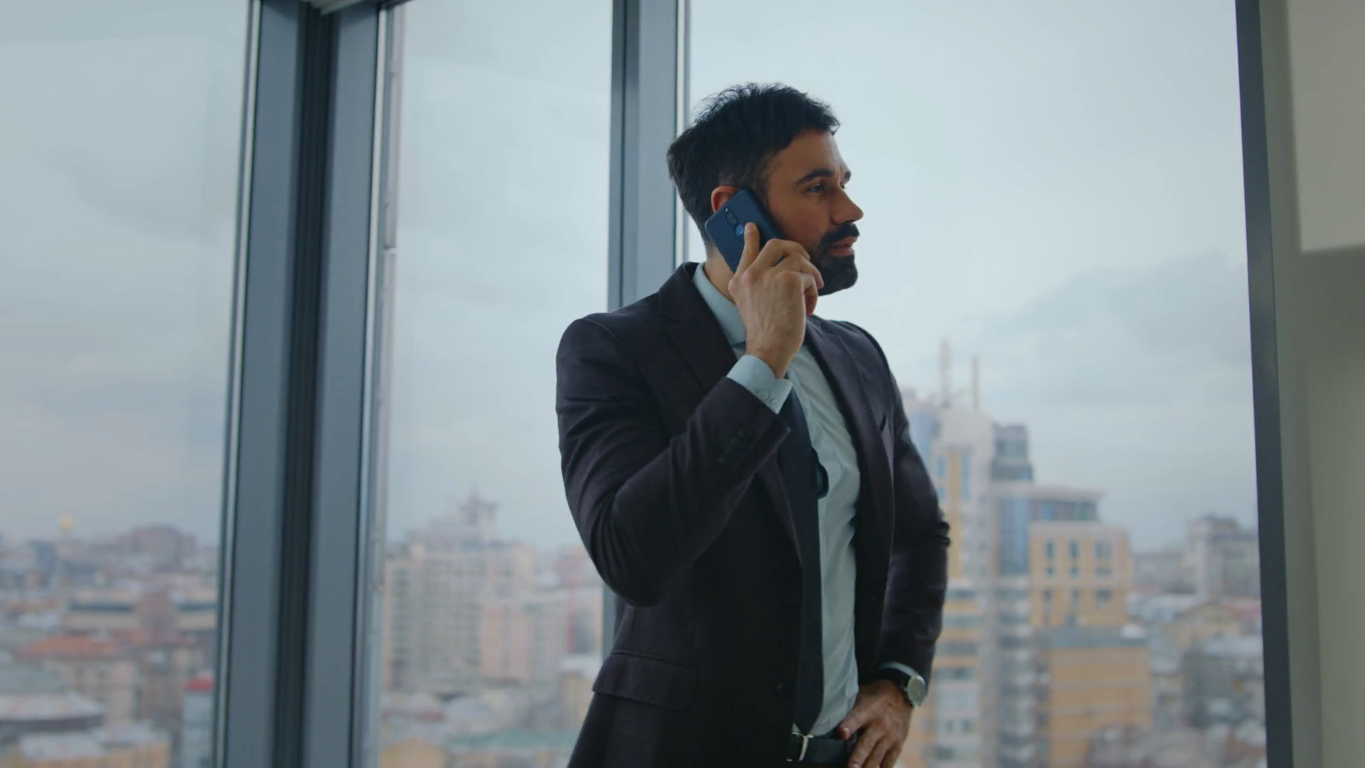 Busy Ceo Calling Partners Standing Luxury Stock Footage SBV-348771258 ...