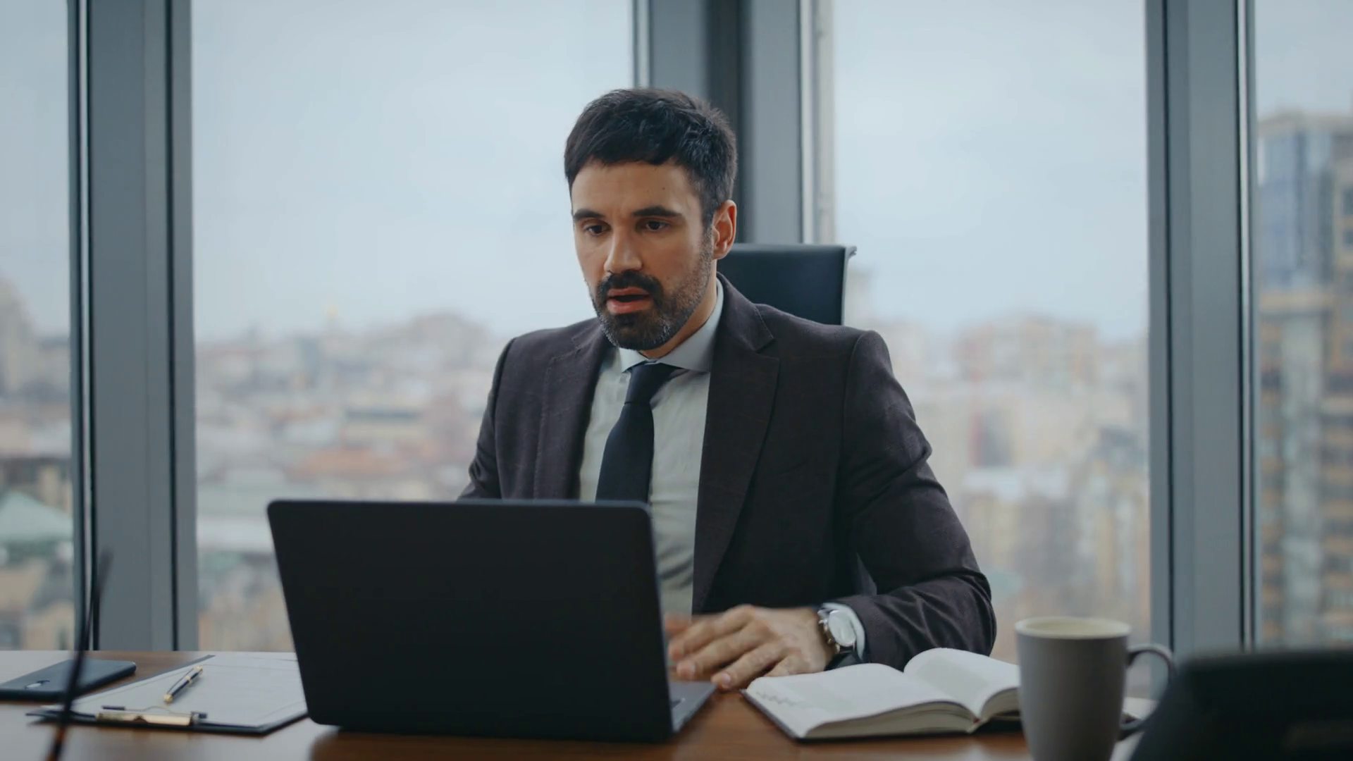 Angry Businessman Arguing During Video Stock Footage SBV-348761069 ...