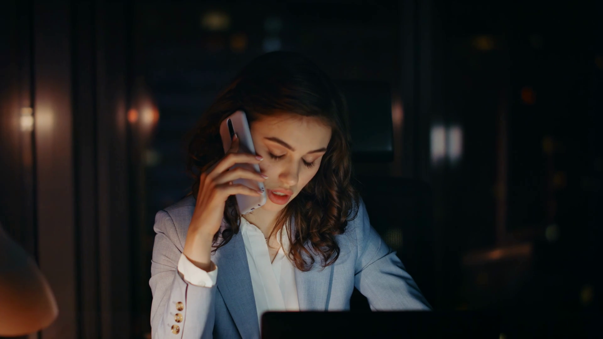Unmotivated Office Manager Calling Sitting Stock Footage SBV-348760832 ...