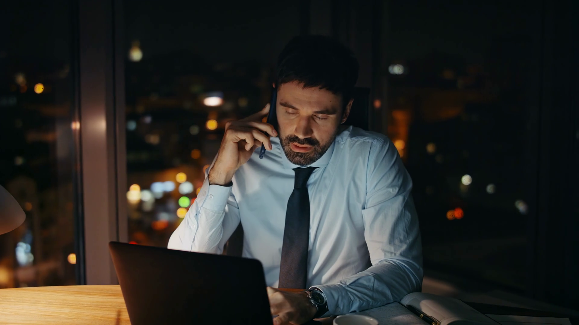 Overworked Manager Communicating At Stock Footage SBV-348760781 ...