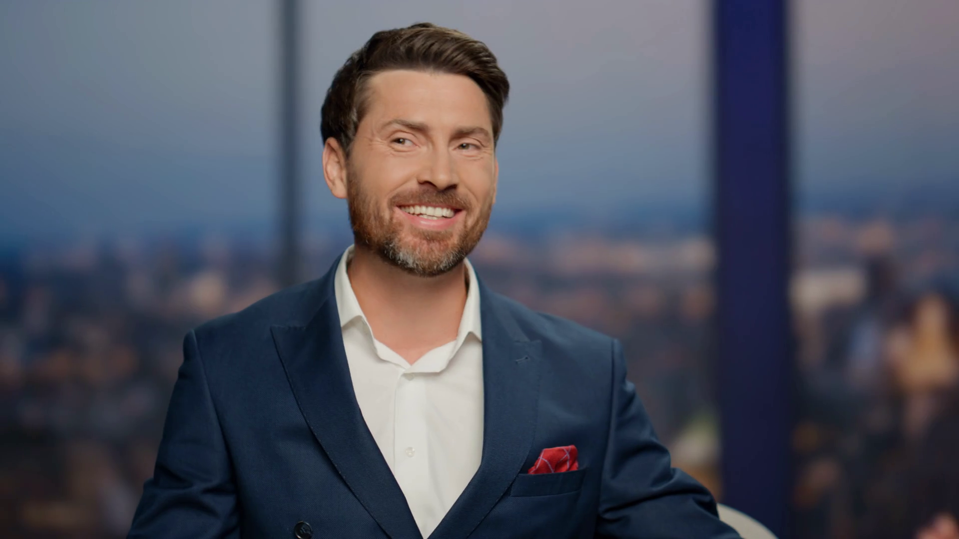 Joyful Tv Show Presenter Talking With Host Stock Footage SBV-348768735 ...