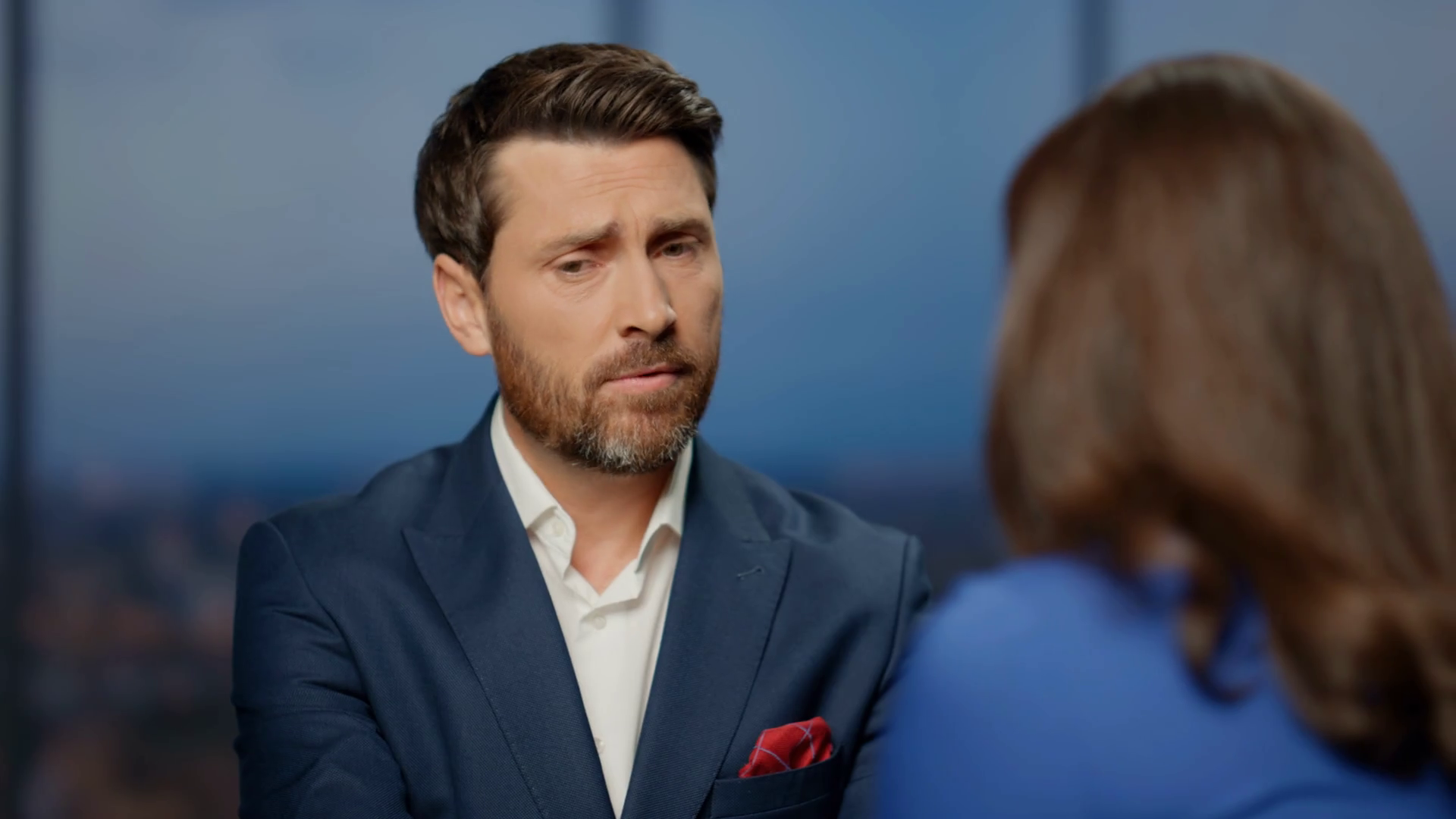 Sad Talk Show Guest Discussing Life Problem Stock Footage SBV-348771271 ...