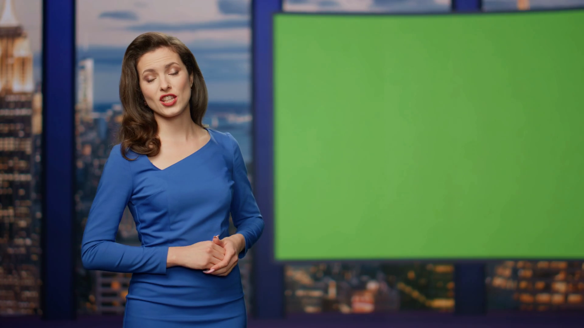 Confident Tv Presenter Hosting Newscast Stock Footage SBV-348768589 ...