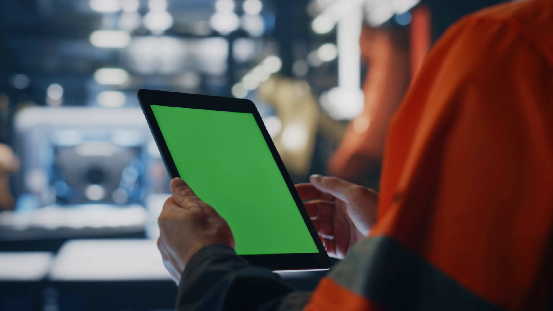 Engineer Working On Green Screen Tablet In Stock Footage SBV-348766406 ...