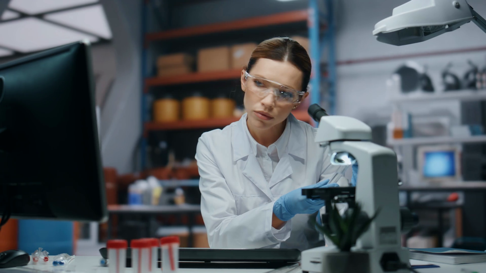 Serious Scientist Working In Medical Stock Footage SBV-348767829 ...