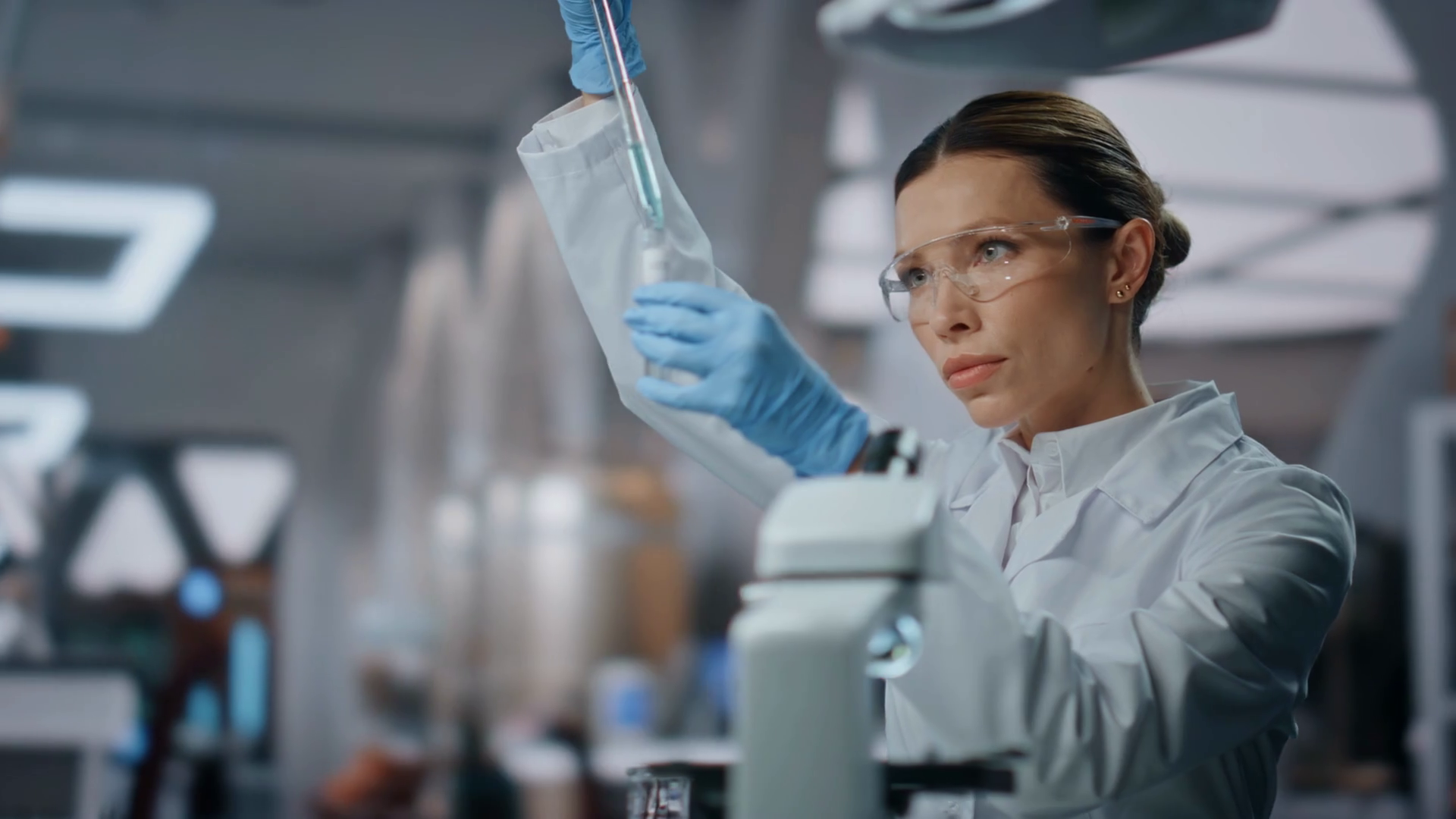 Scientist Making Vaccine Research Looking On Stock Footage SBV-348766773 - Storyblocks