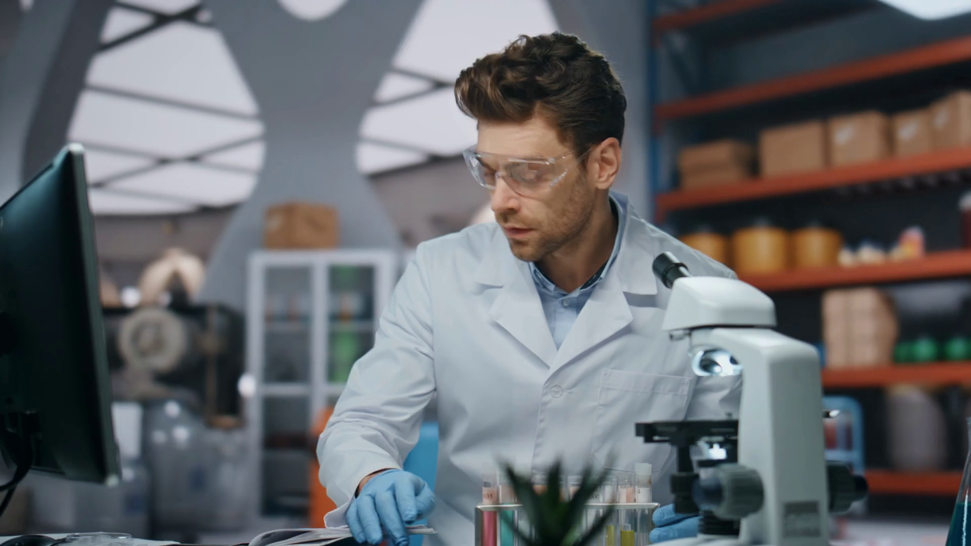 Laboratory Scientist Researching Disease In Stock Footage SBV-348768323 ...