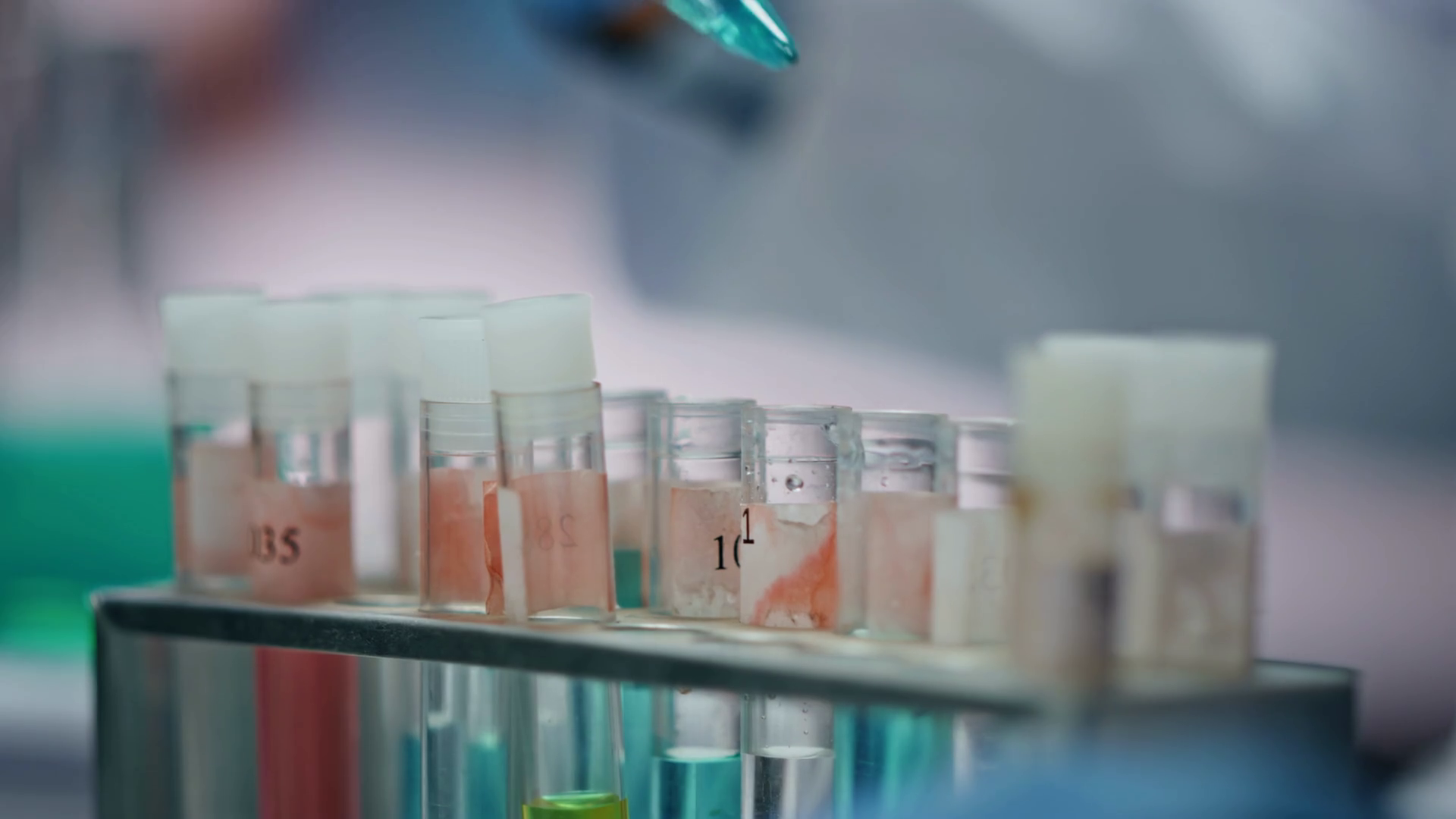 Closeup Filling Test Tubes In Advanced Stock Footage SBV-348766644 ...