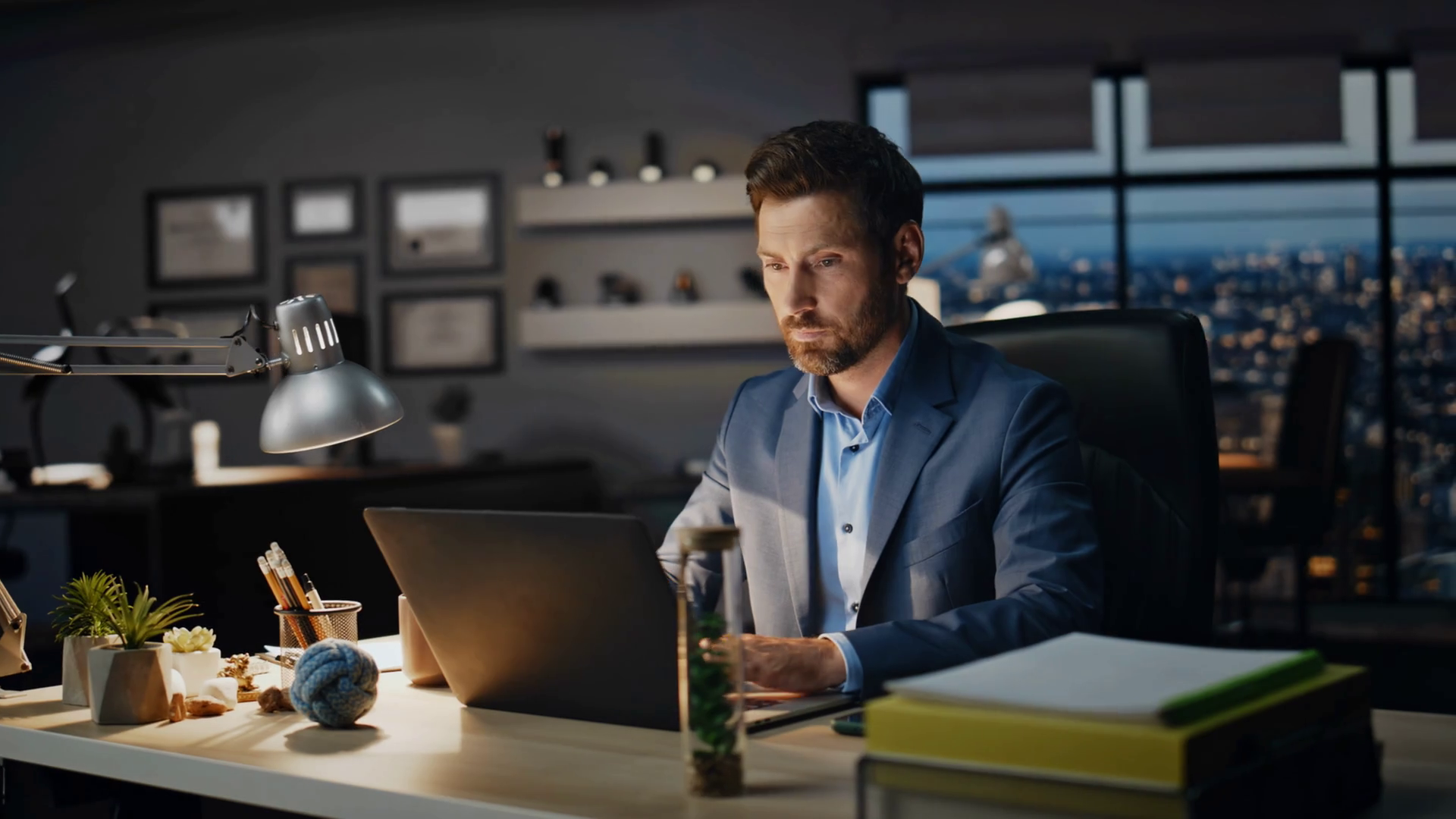 Serious Man Taking Telephone Answer Call At Stock Footage SBV-348857346 ...