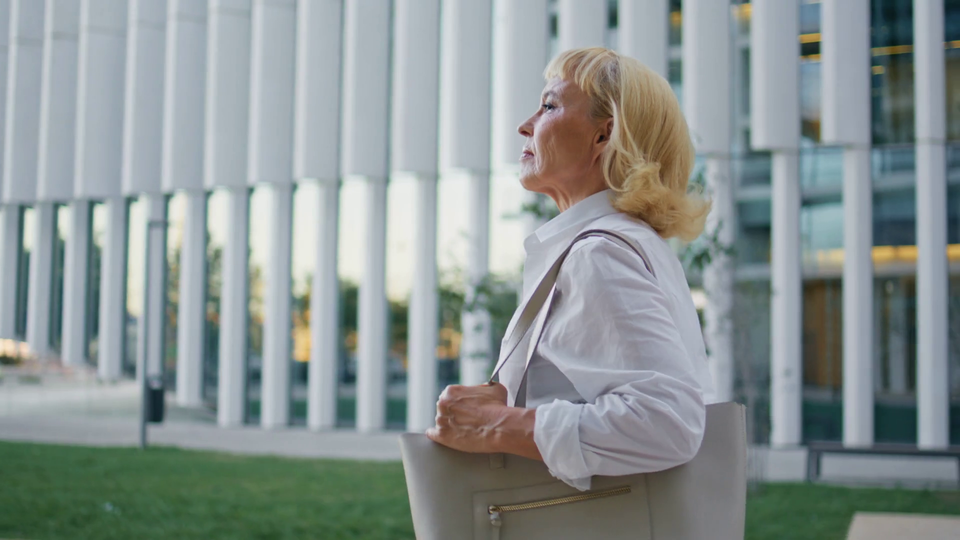 Gorgeous Old Lady Strolling Urban District Stock Footage SBV-348869437 ...