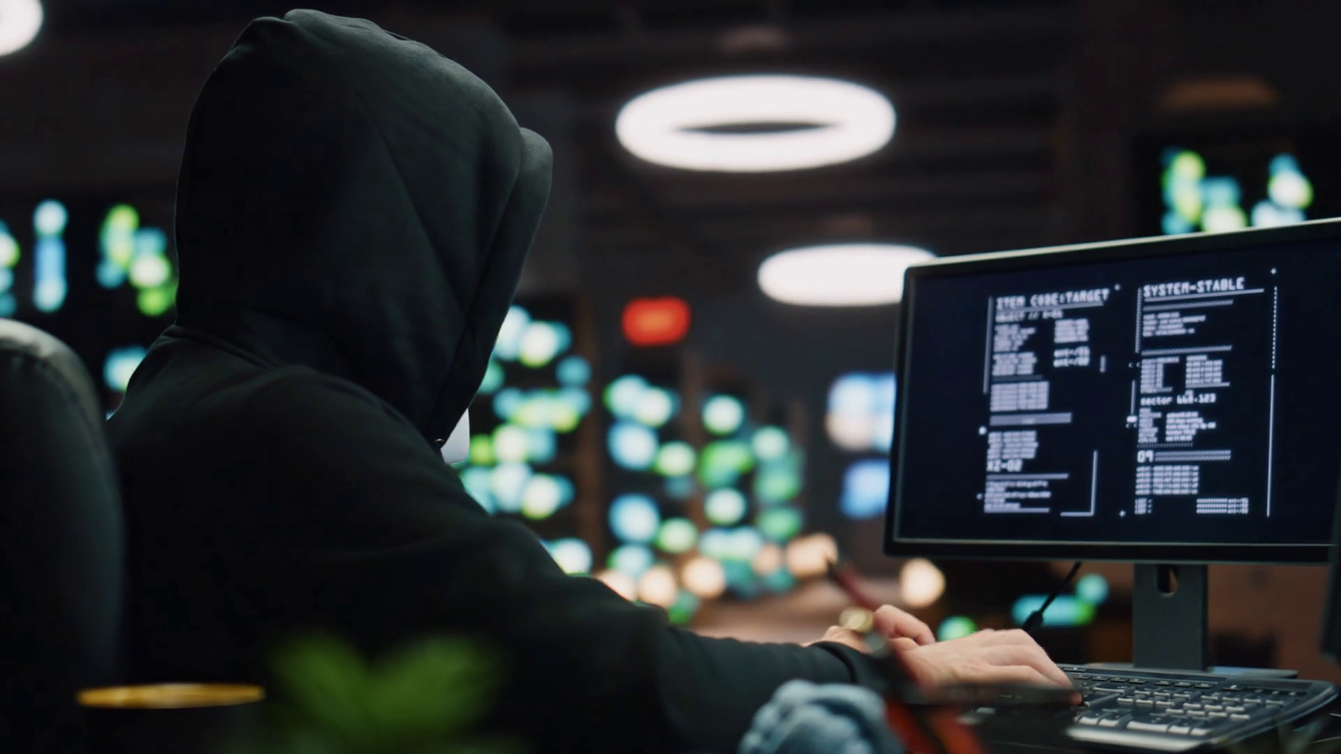 Anonymous Hacker Breaking Data Servers At Stock Footage SBV-348895016 ...