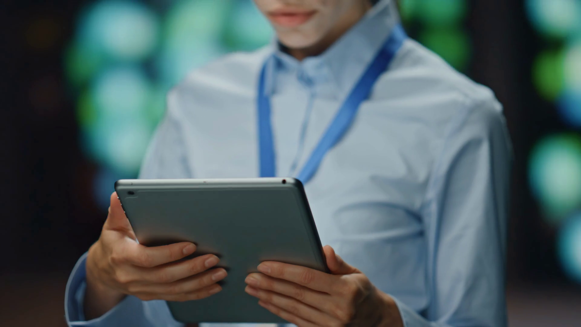 Woman Hands Working Tablet At Datacenter Stock Footage SBV-348895010 ...