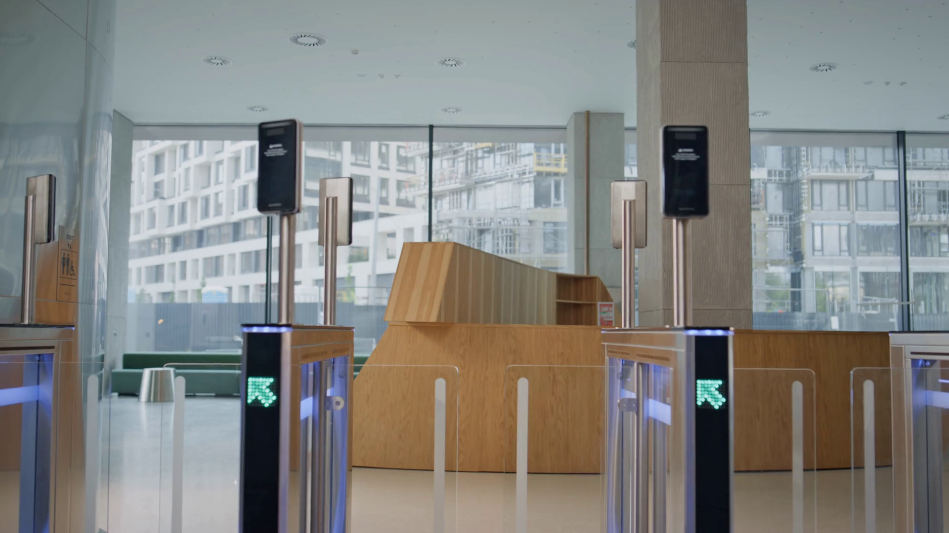 Businesswoman Entering Electronic Gates Stock Footage SBV-348901623 ...