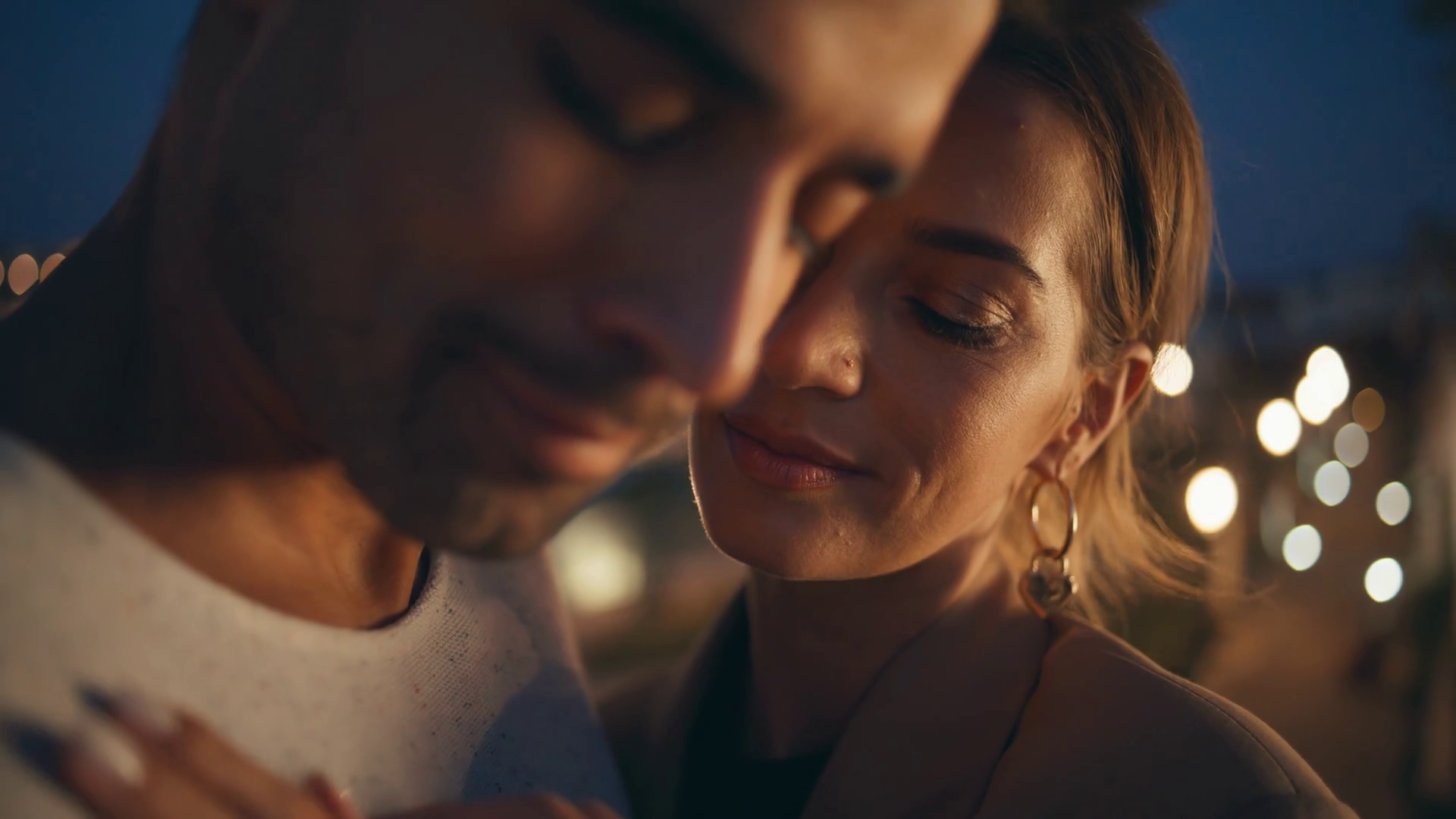 Closeup Gentle Partners Embracing Enjoying Stock Footage SBV-348917423 ...