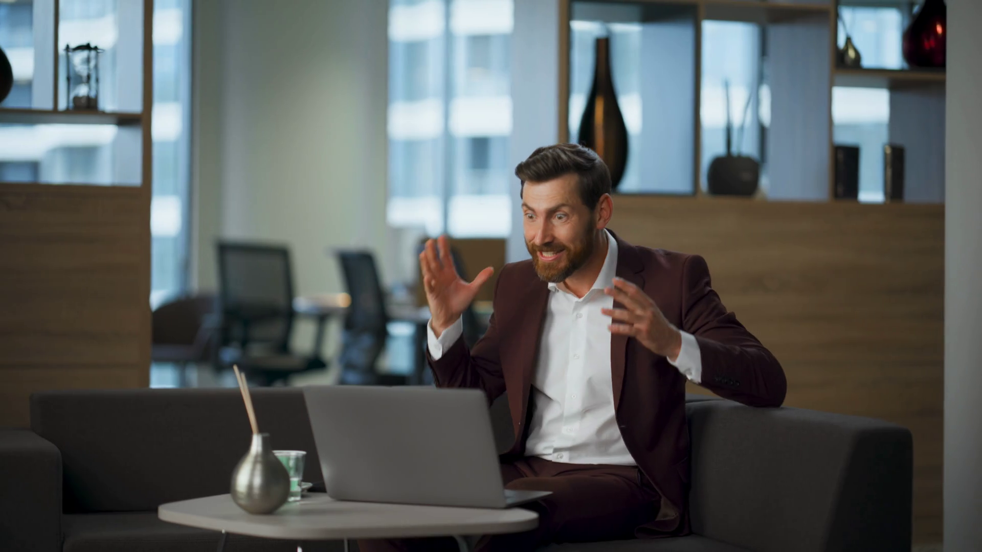 Excited Manager Gesturing Hands Looking Stock Footage SBV-348817703 ...