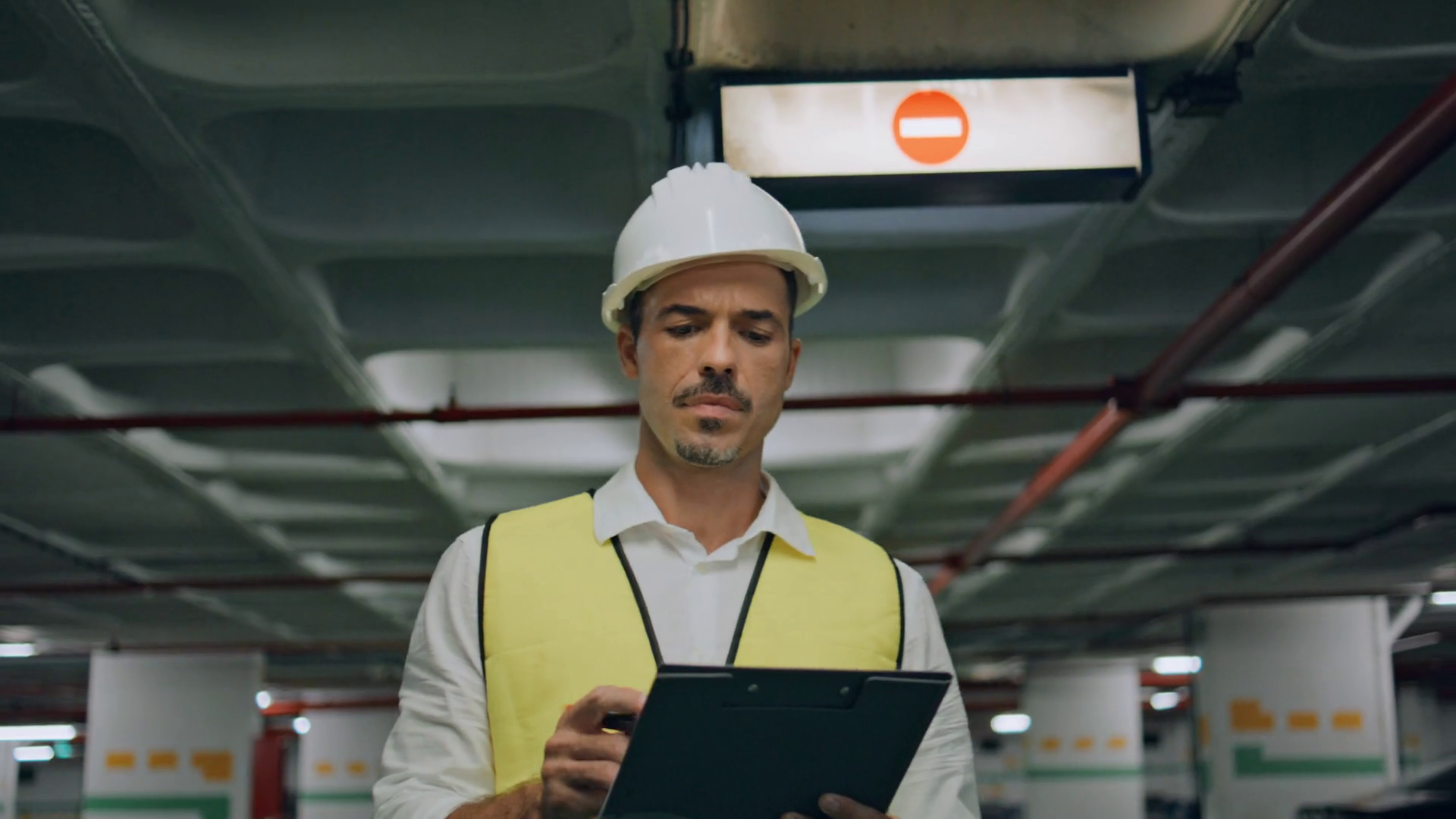 Inspector In Hard Hat Safety Vest Taking Stock Footage SBV-348904455 ...
