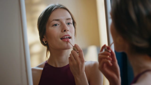 Lady Using Lipstick Stock Footage: Royalty-Free Video Clips - Storyblocks