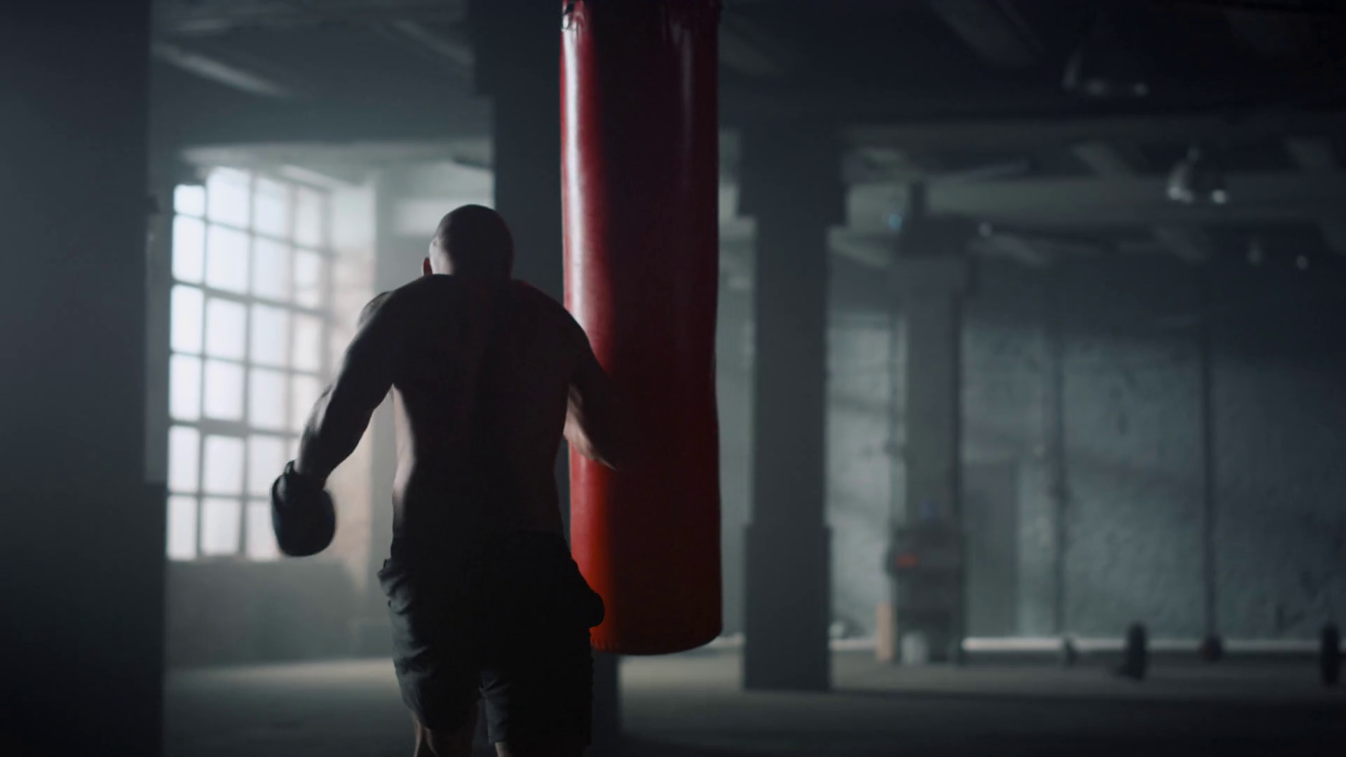 Angry Boxer Hitting Punching Bag With Hands Stock Footage SBV-346612565 ...