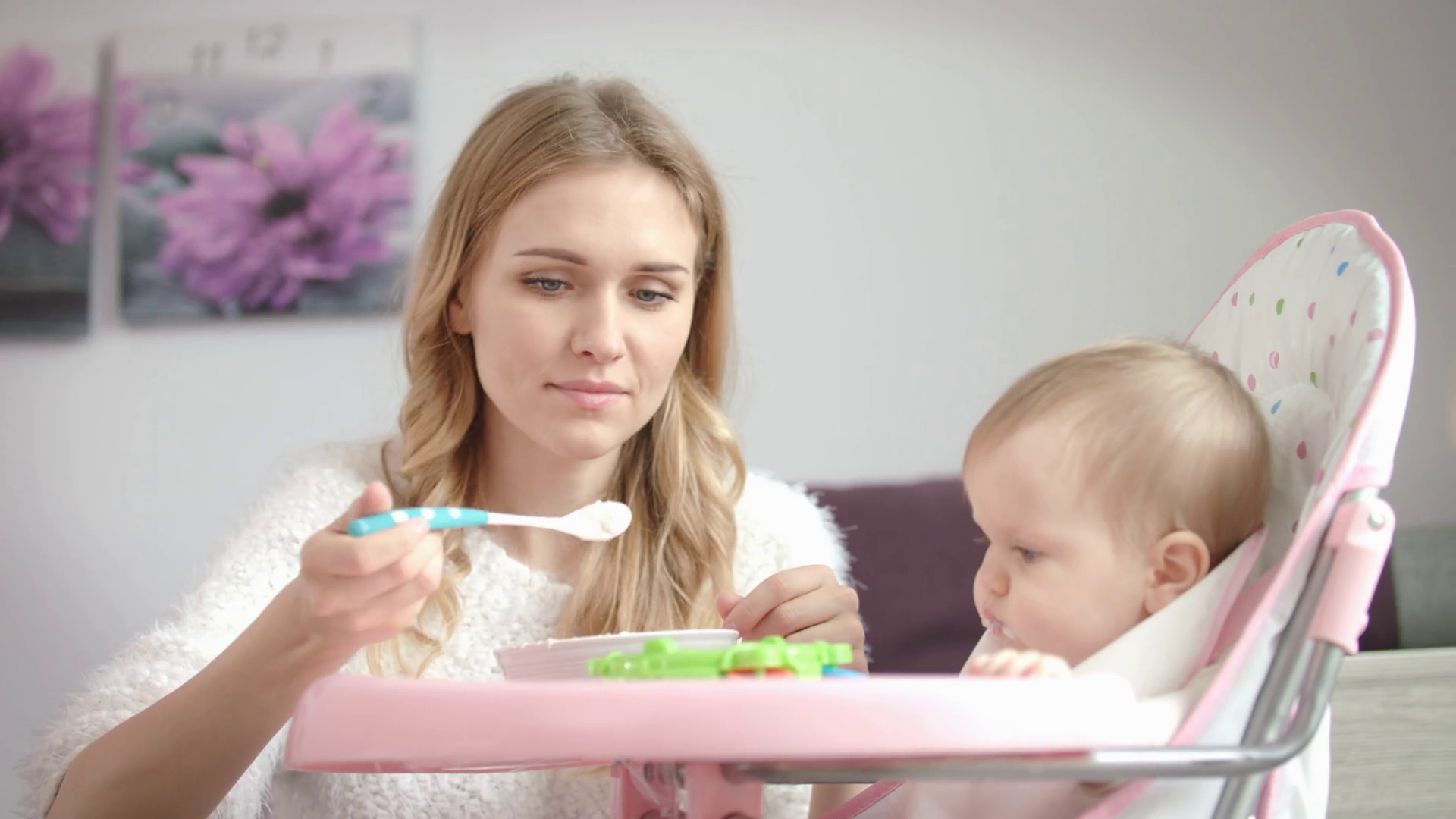 Baby Refusing To Eat Mother Feeding Child Stock Footage SBV-323379268 ...