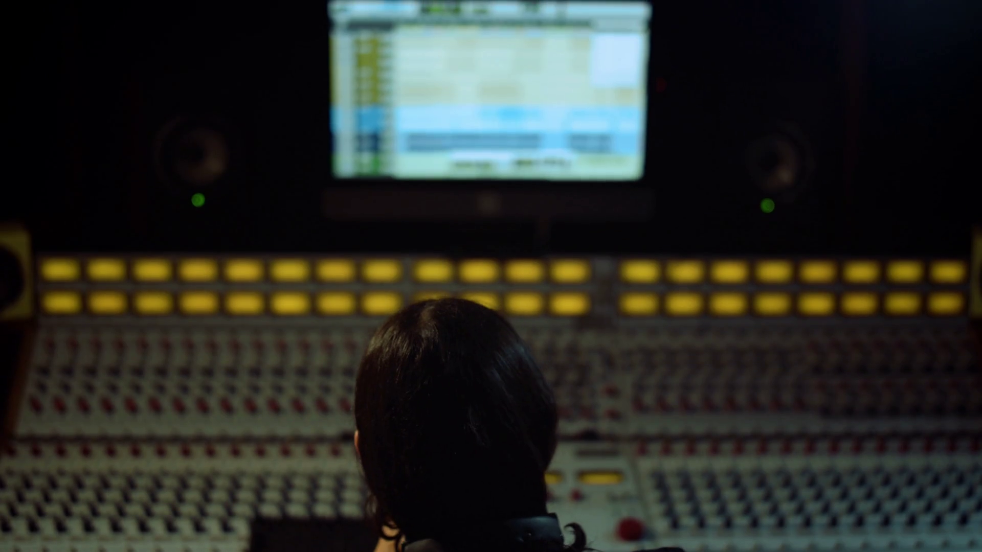 Back View Of Sound Producer Putting Stock Footage SBV-338739255 ...