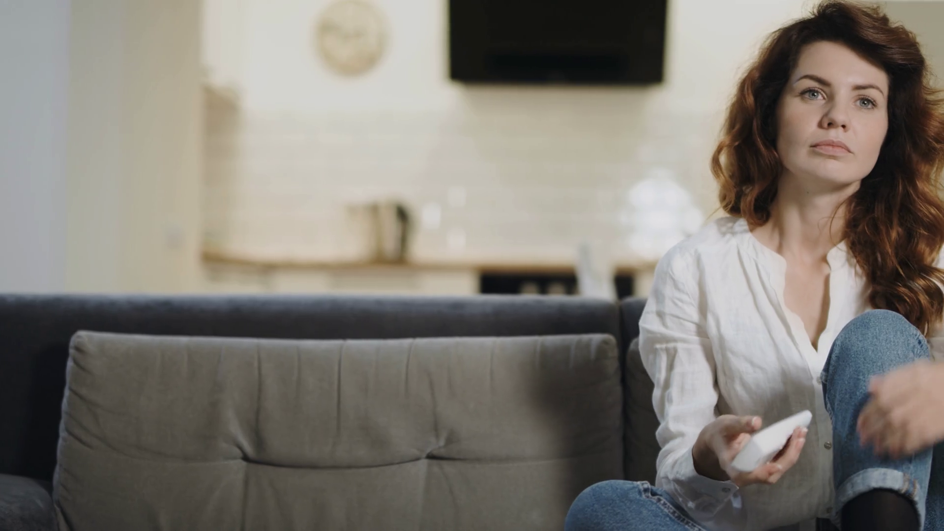 Boring Woman Checking Tv Channels At Open Stock Footage SBV-336913678 ...
