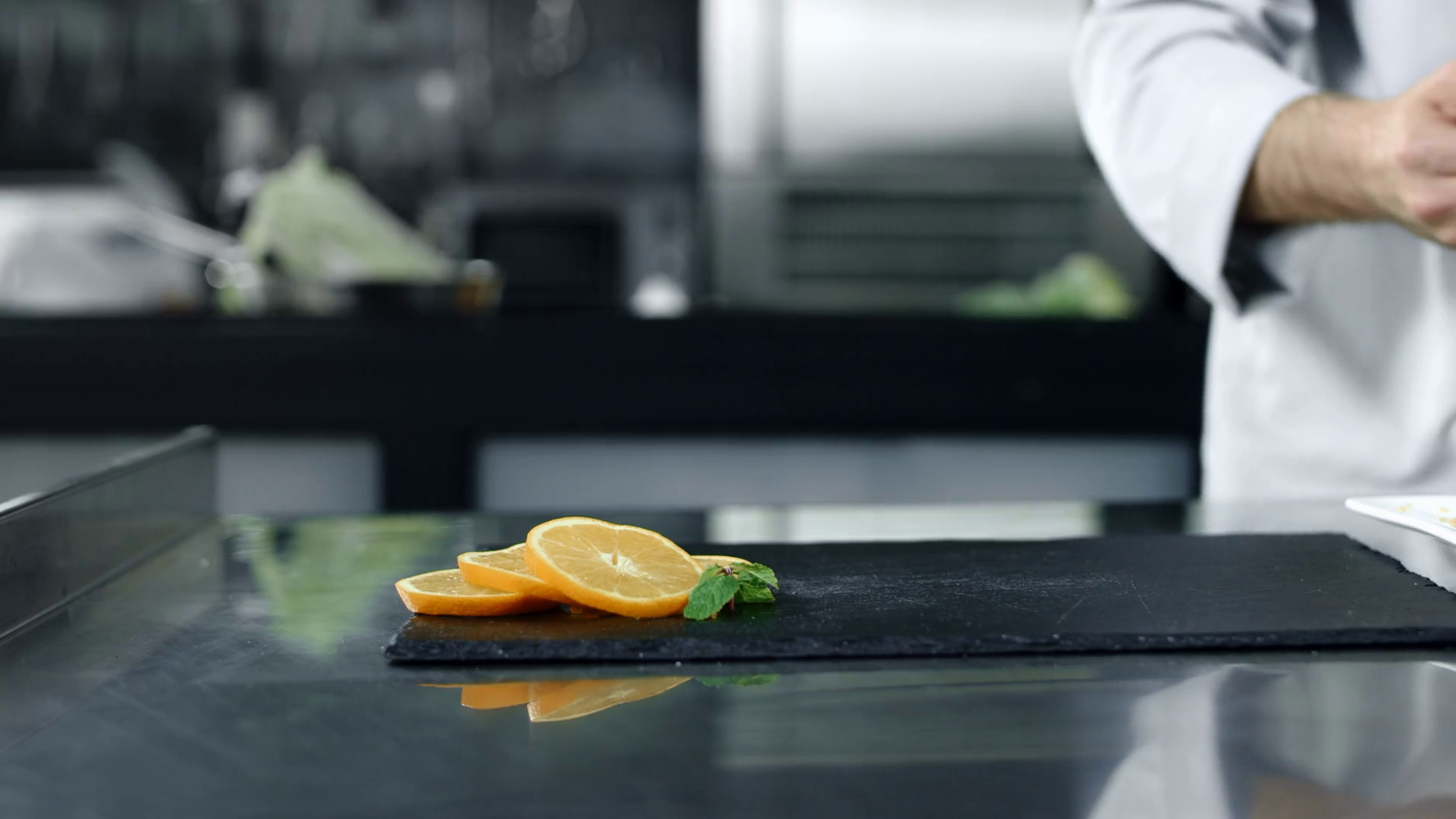 Chef Putting Desert On Board At Professional Stock Footage SBV ...