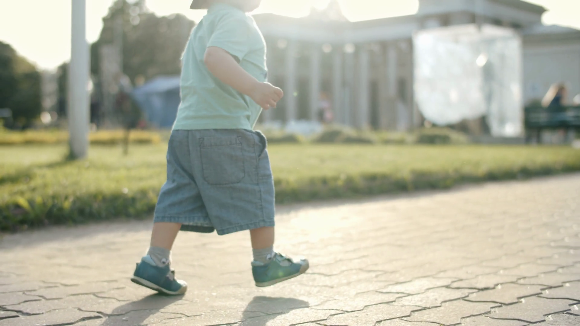 Close Up Toddler Running In Amusement Park Stock Footage SBV-338254643 ...
