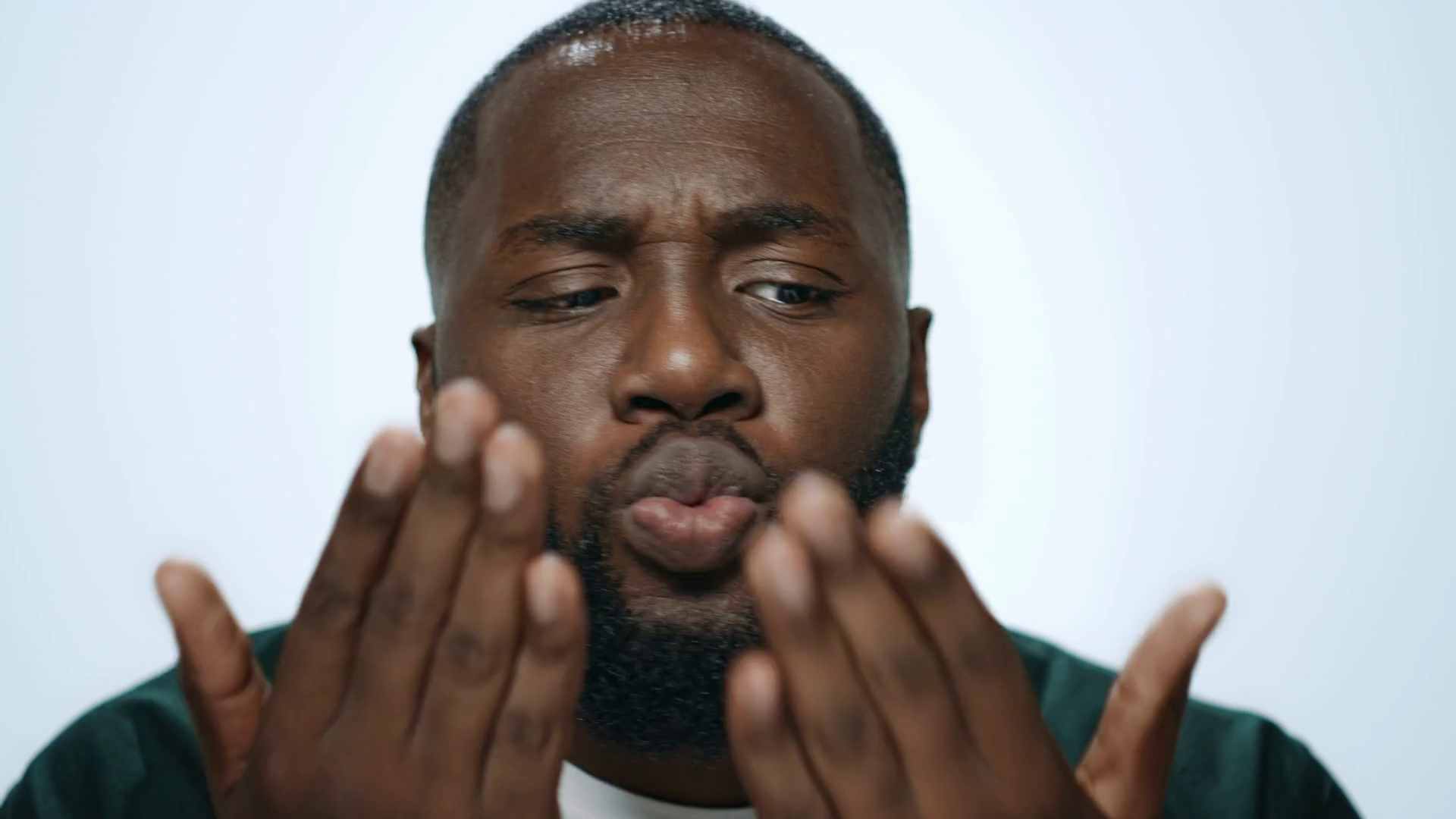 Closeup African Man Throwing Air Kiss From Stock Footage SBV-346456987 ...