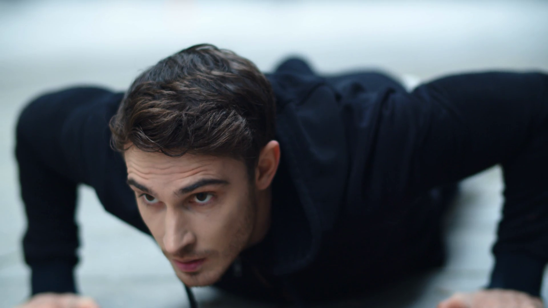 Closeup Fit Man Pushing Up Outdoor In Slow Stock Footage SBV-337980700 ...