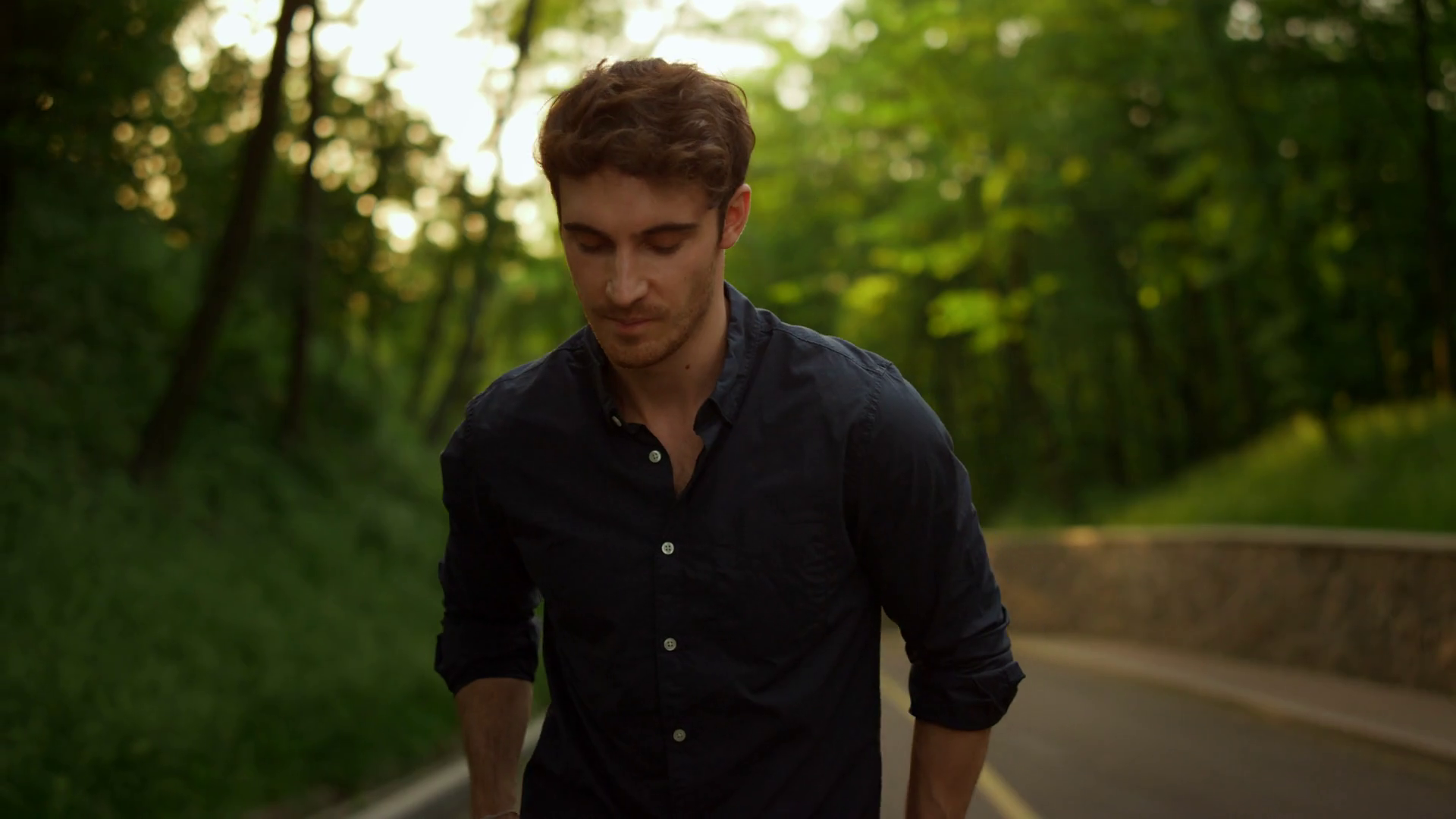 Closeup Handsome Man Walking In Park At Stock Footage SBV-338780478 ...