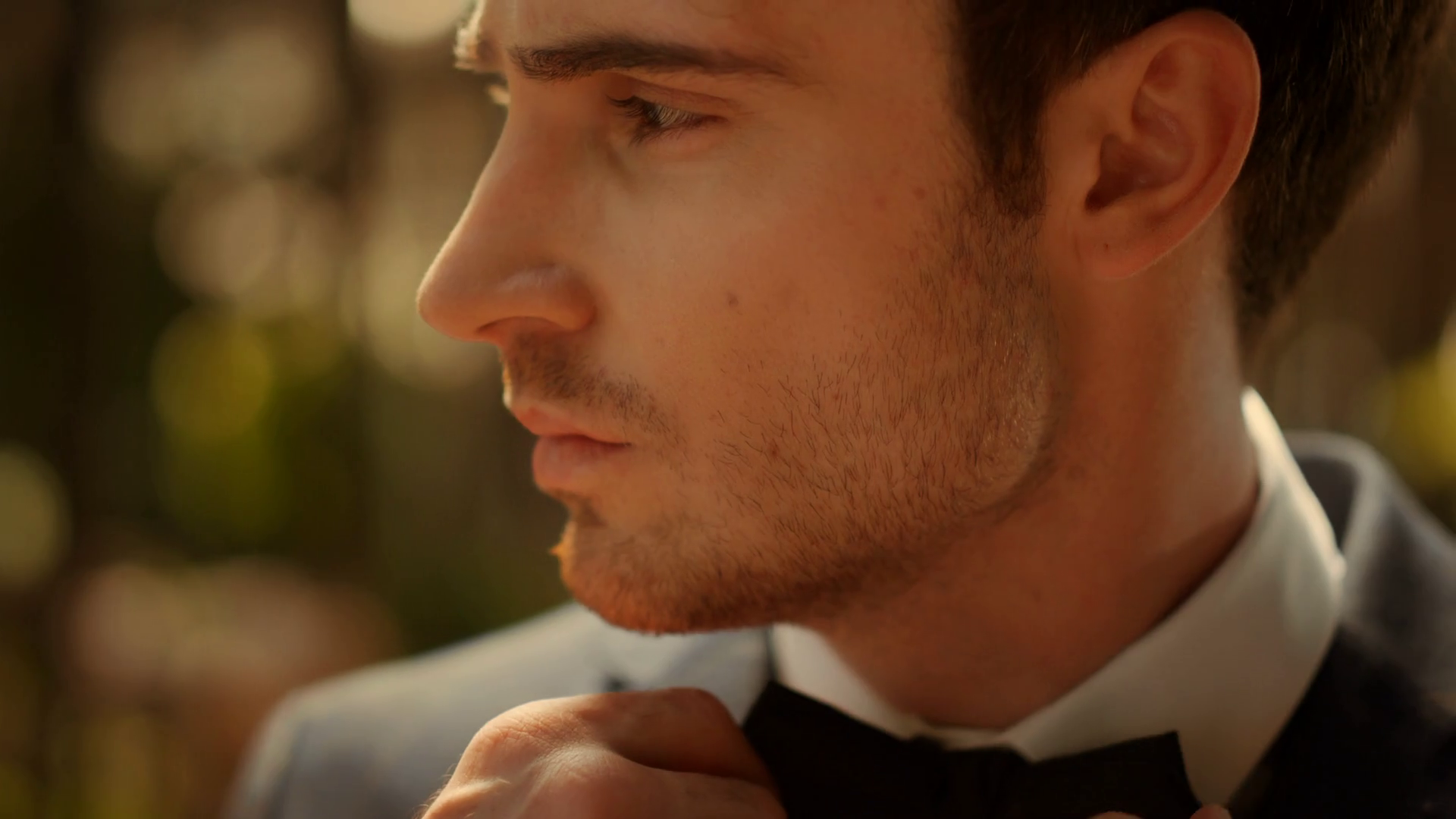 Man Adjusting Bow Tie In Park Portrait Of Stock Footage SBV-338780786 ...