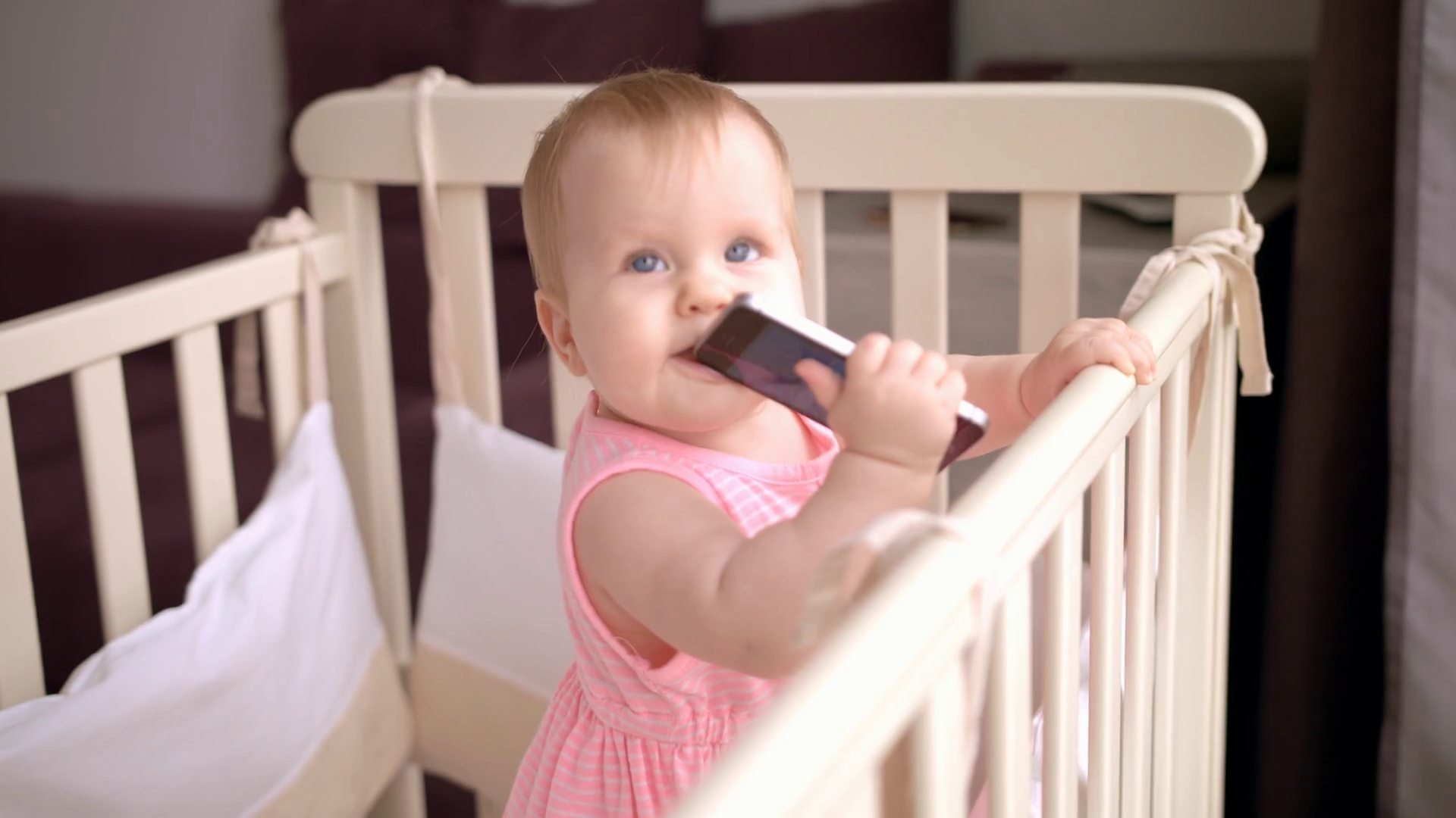 Adorable Toddler Exploring Modern Technology Stock Footage SBV ...