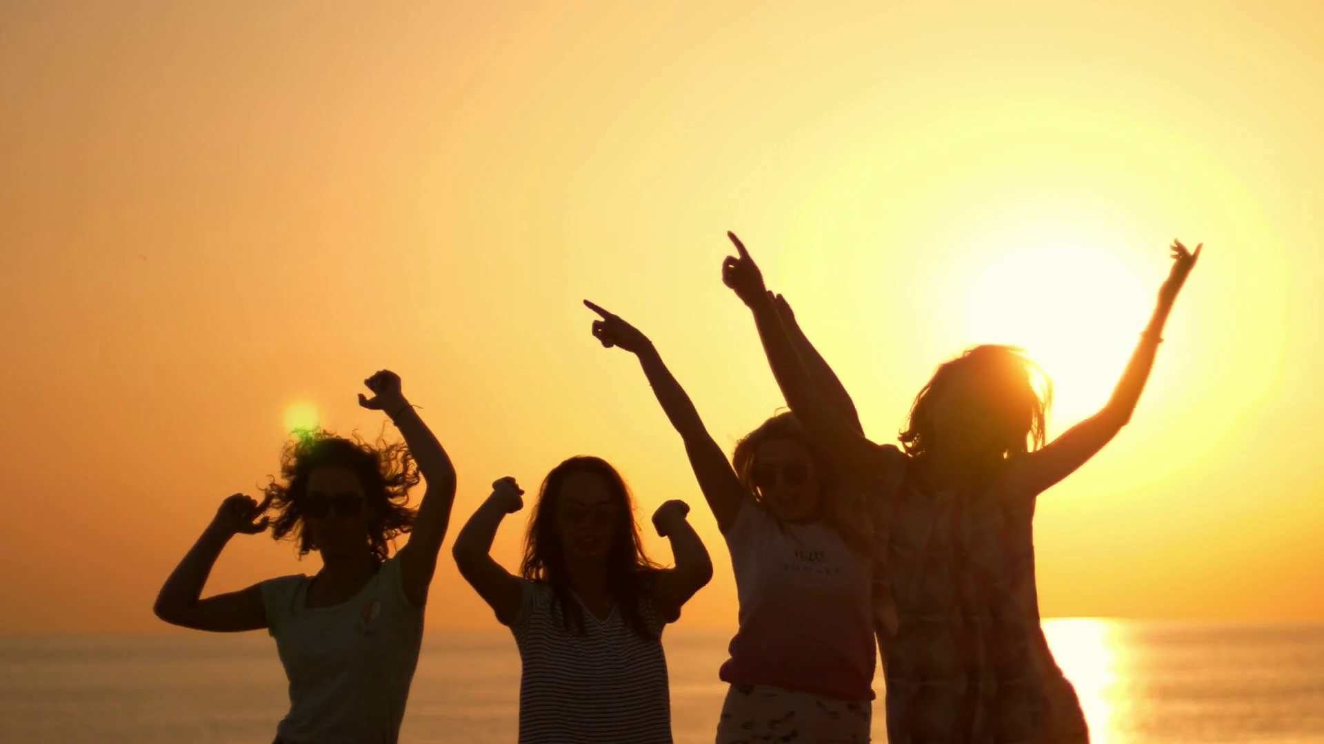 Dancing Woman Party At Beach Sunset Playful Stock Footage SBV-324631756 ...