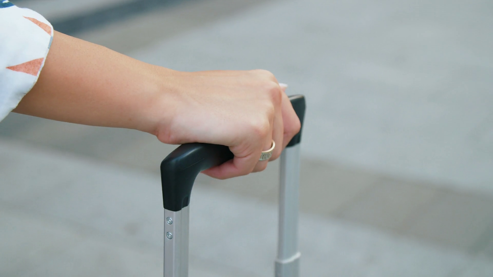 Female Hand Holding Suitcase Handle Close Up Stock Footage SBV ...