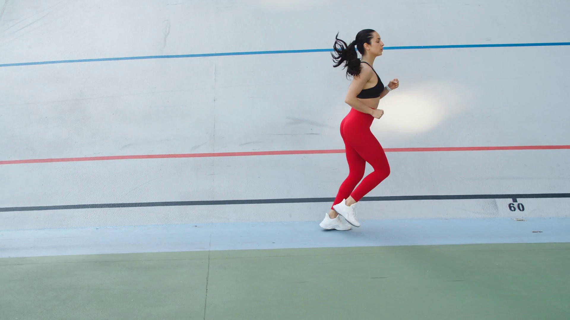 Fit Girl Running At Cardio Workout Outdoor Stock Footage SBV-337954243 ...