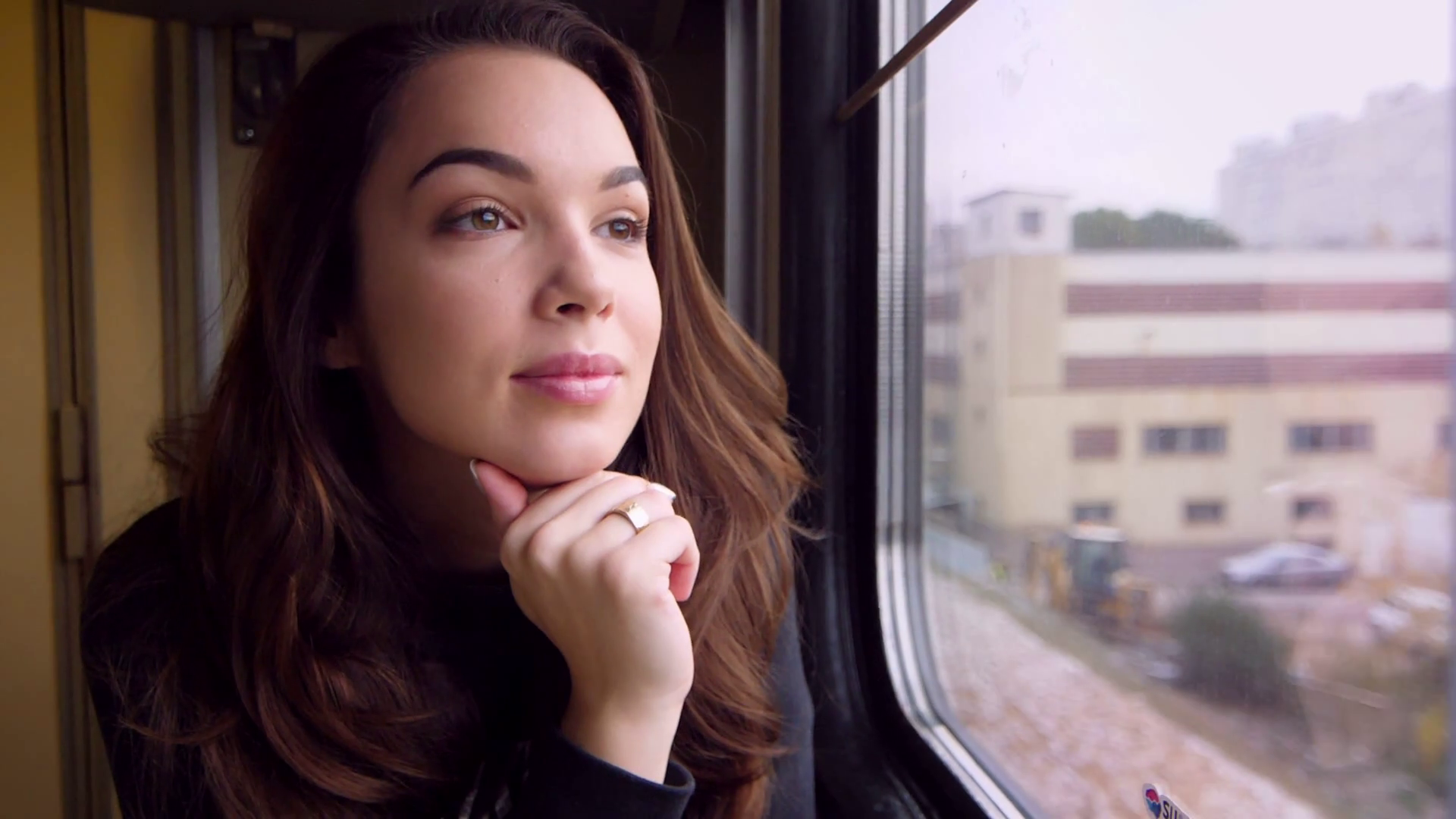 Happy Woman Face Looking Train Window Close Stock Footage SBV-326775252 ...